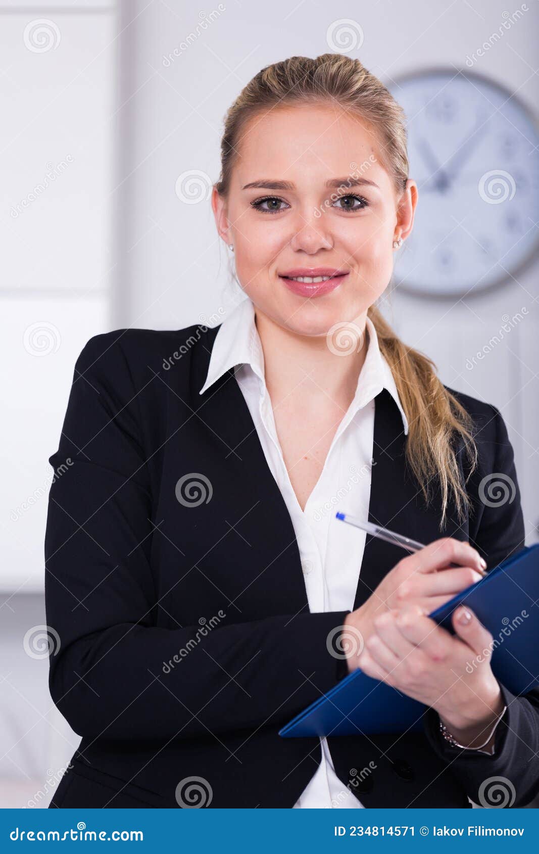 Female Assistant Noting Tasks Stock Image - Image of positive ...