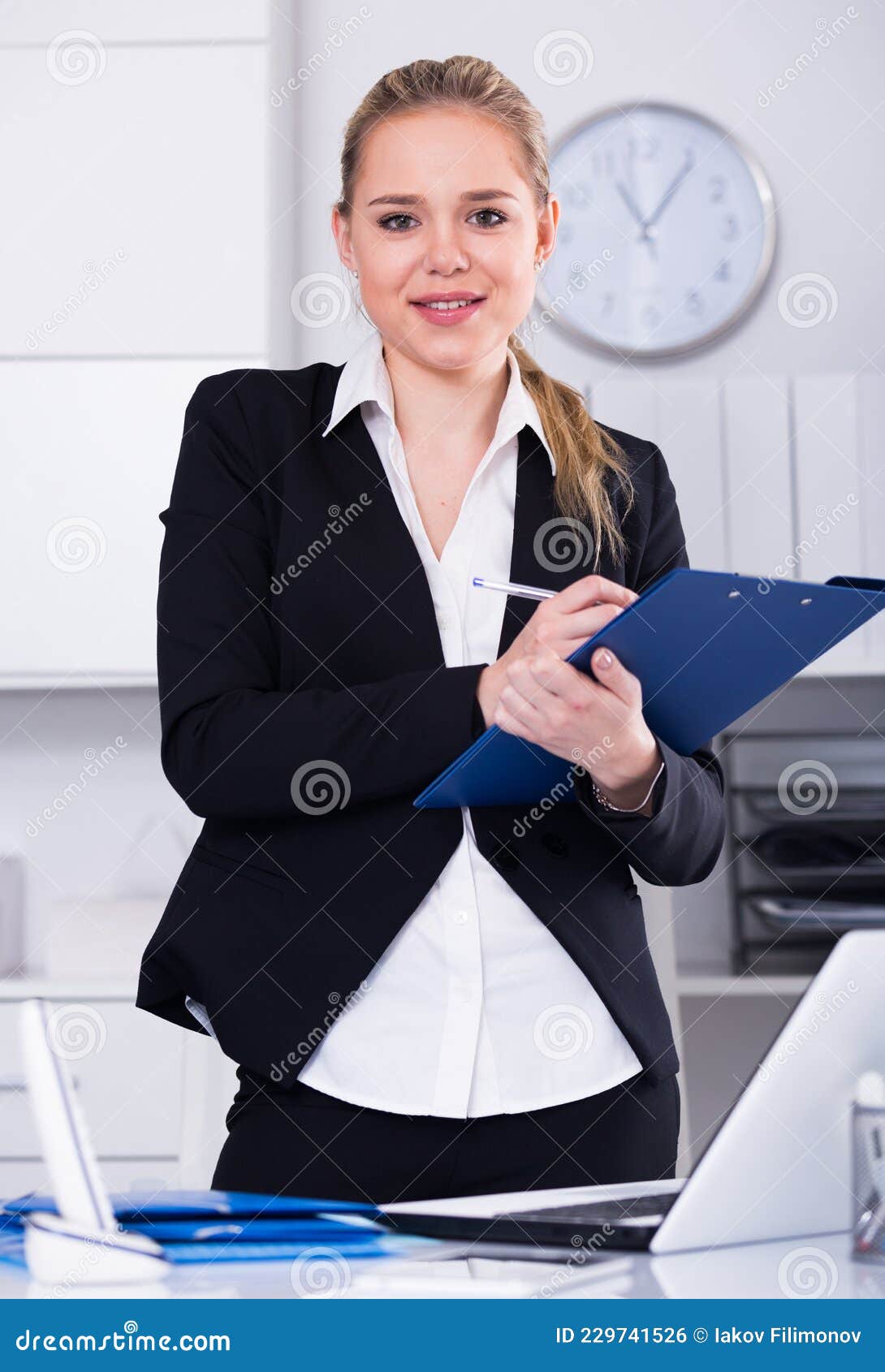 Female Assistant Noting Tasks Stock Photo - Image of positivity, place ...