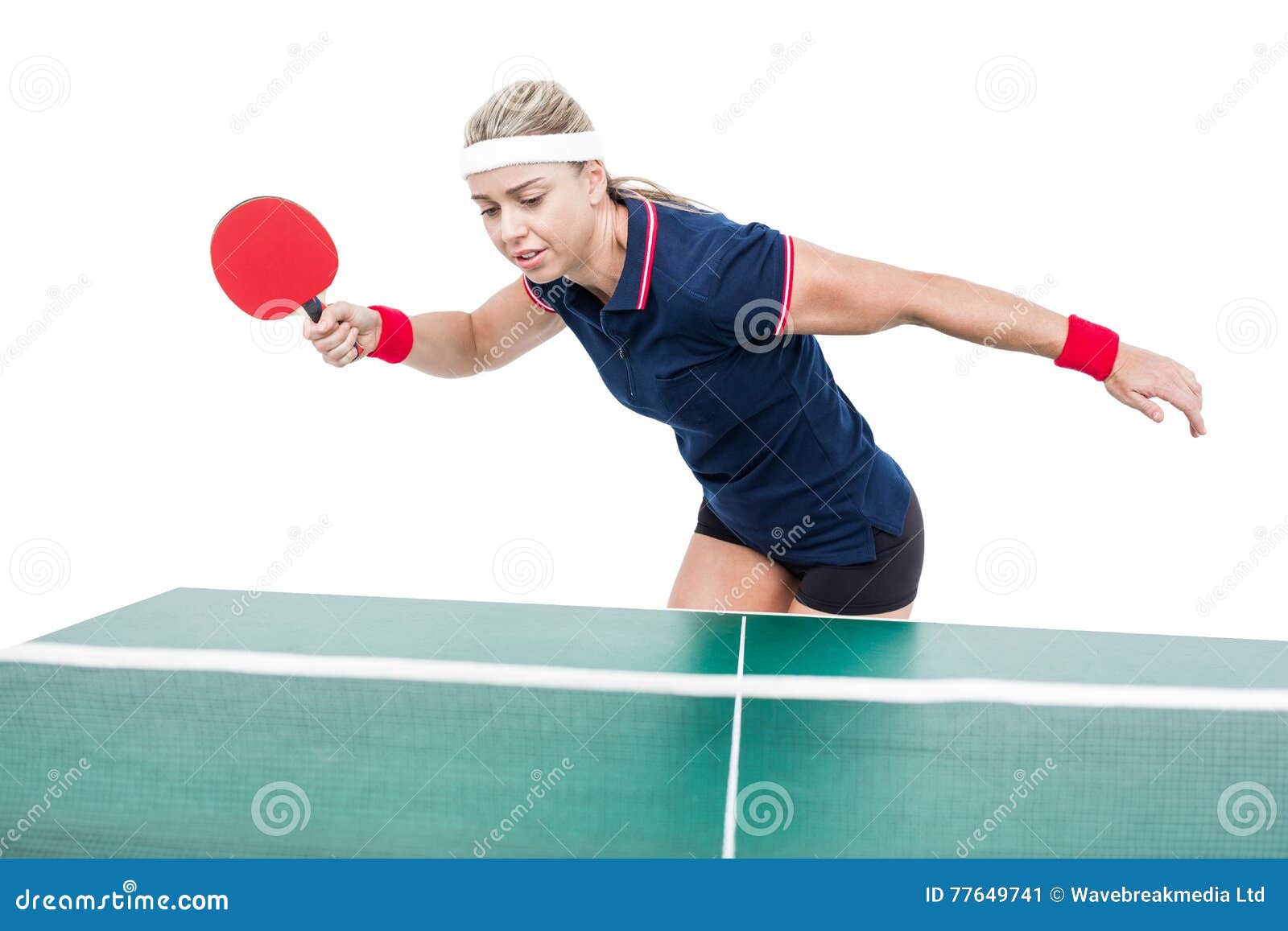 Female Athlete Playing Ping Pong Stock Image - Image of body, match ...