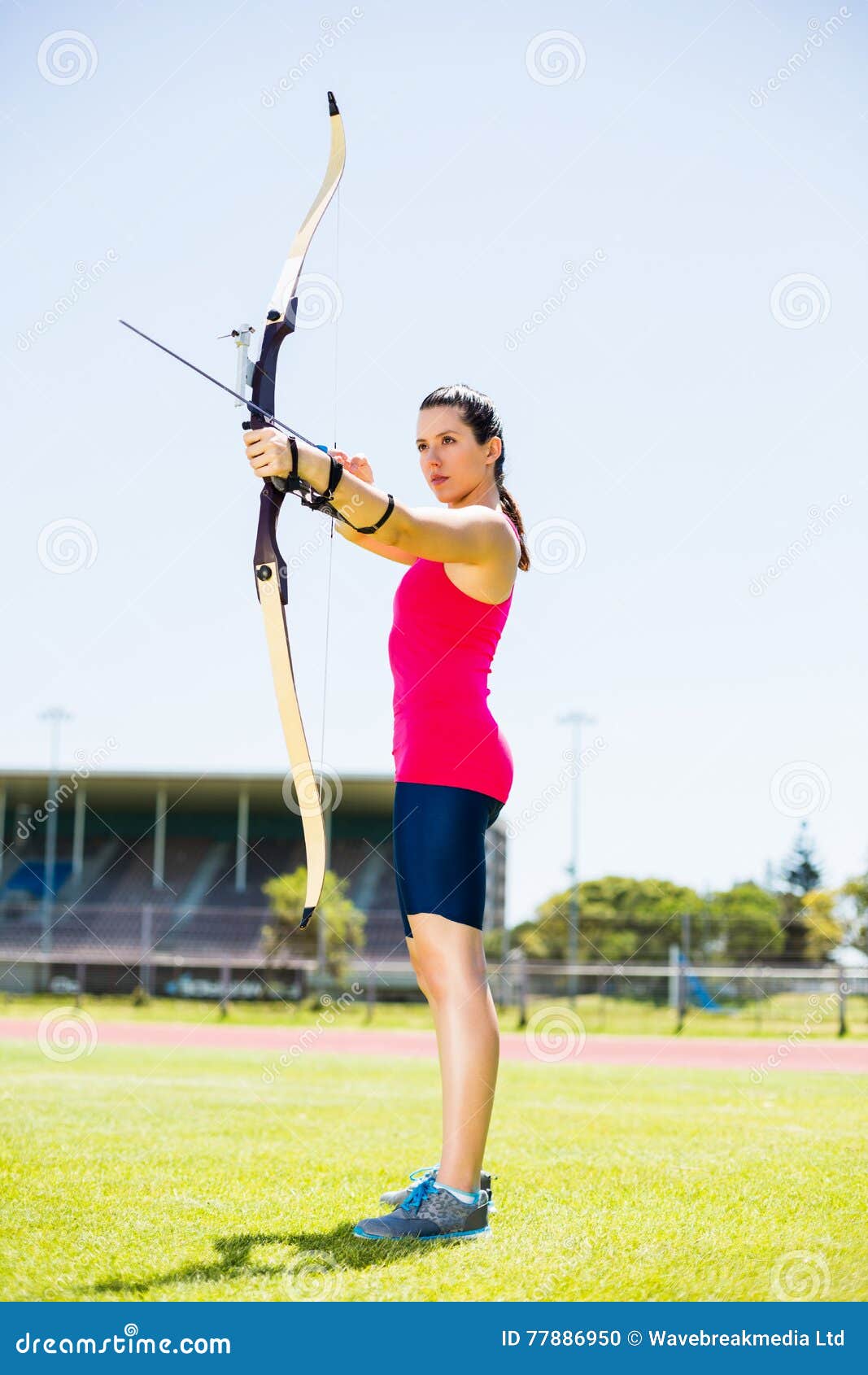 Female Athlete Practicing Archery Stock Photo - Image of athleticism ...
