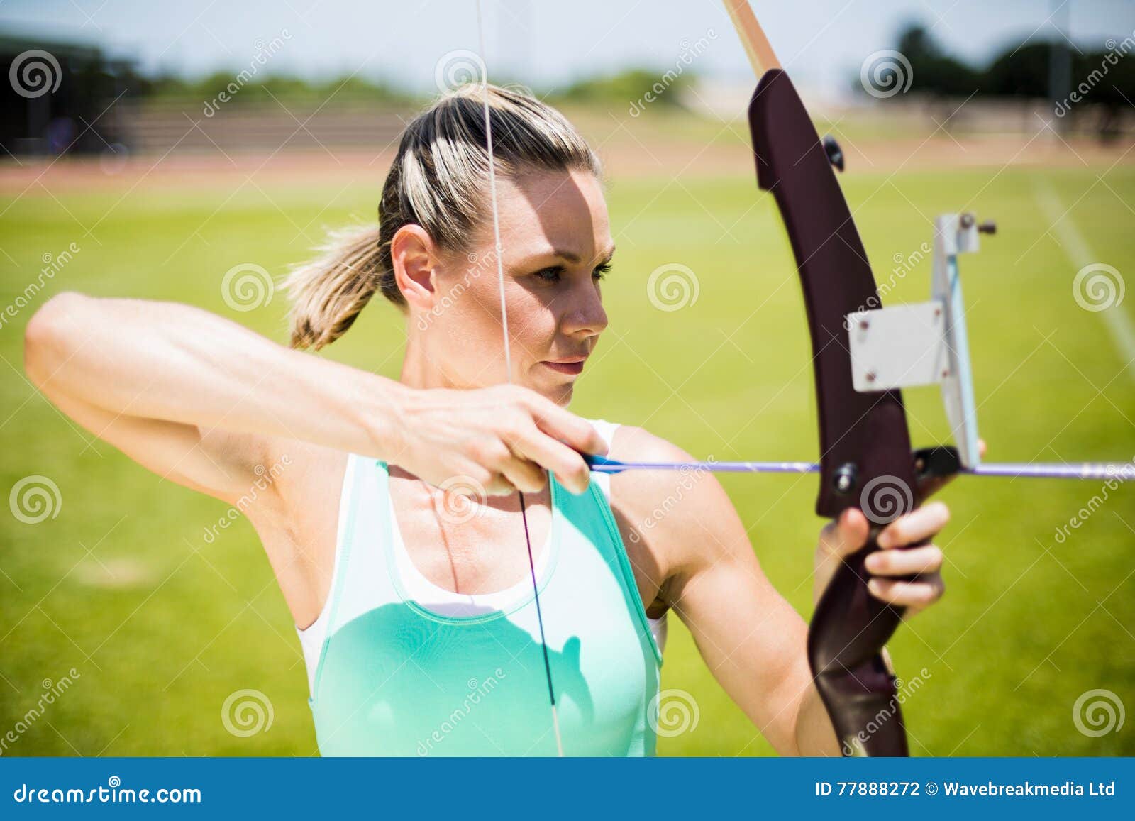 Female Athlete Practicing Archery Stock Photo - Image of olympic, head ...