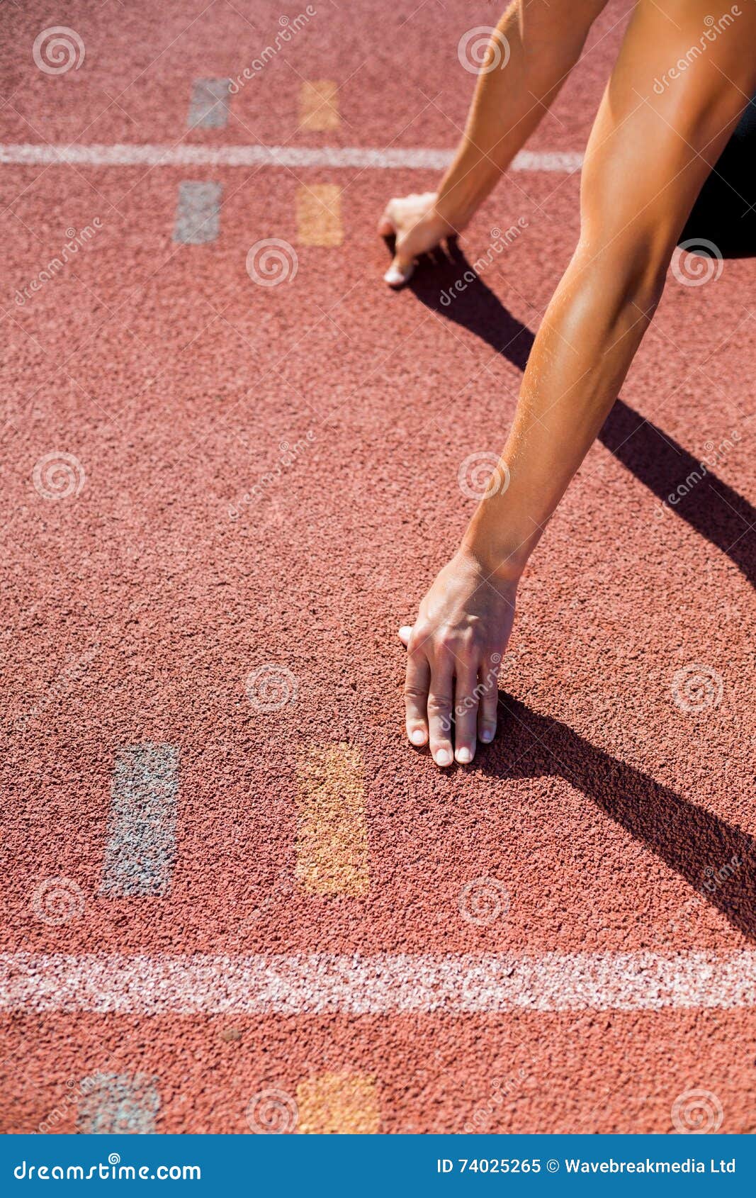 Female Athlete Ready To Run Stock Image - Image of speed, posing: 74025265