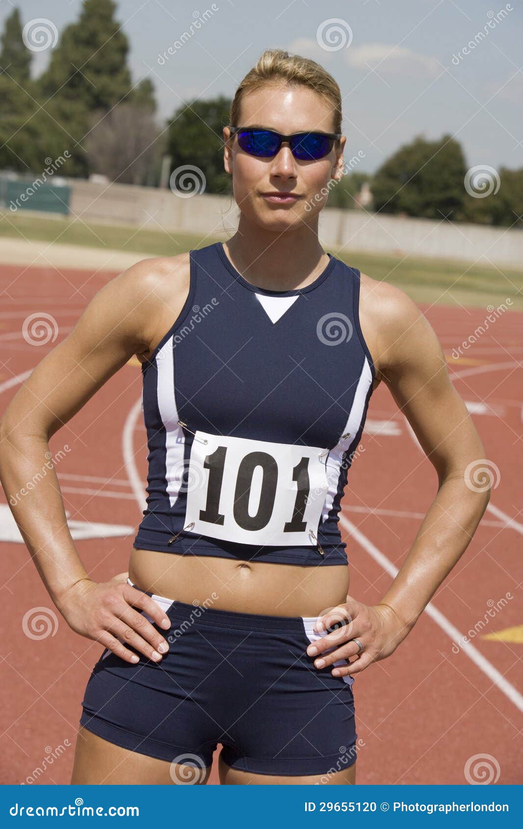 Female Athlete at Running Track Stock Photo - Image of confidence ...
