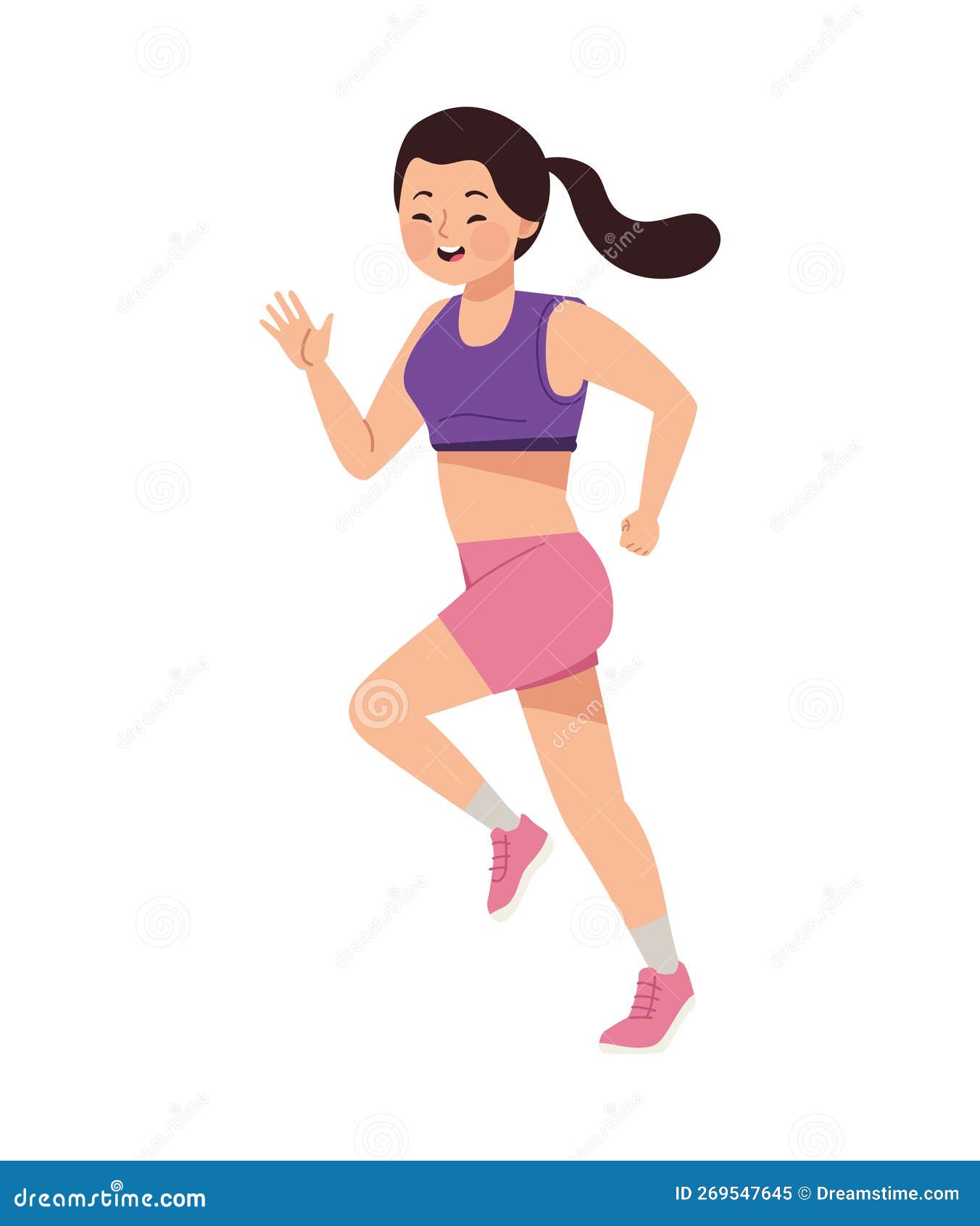 Female athlete running stock vector. Illustration of woman - 269547645