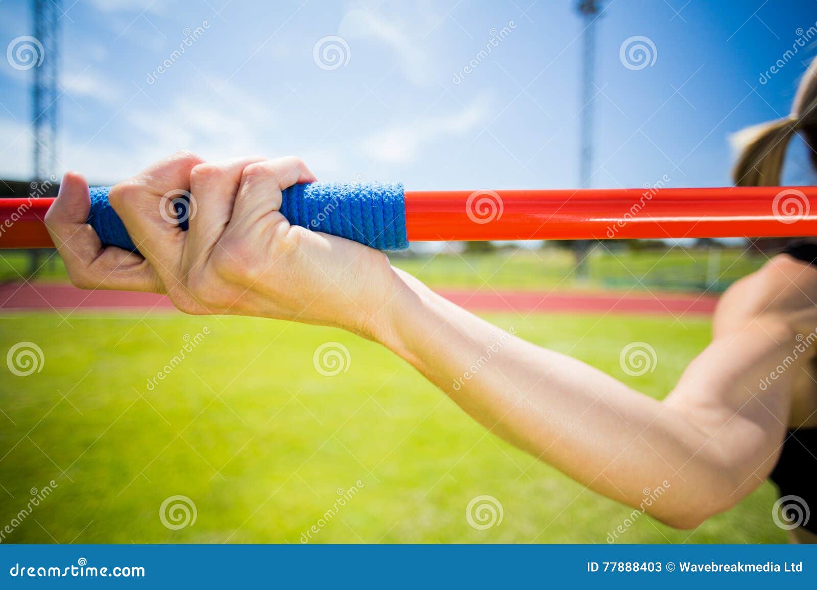 Female Athlete about To Throw a Javelin Stock Image - Image of ...