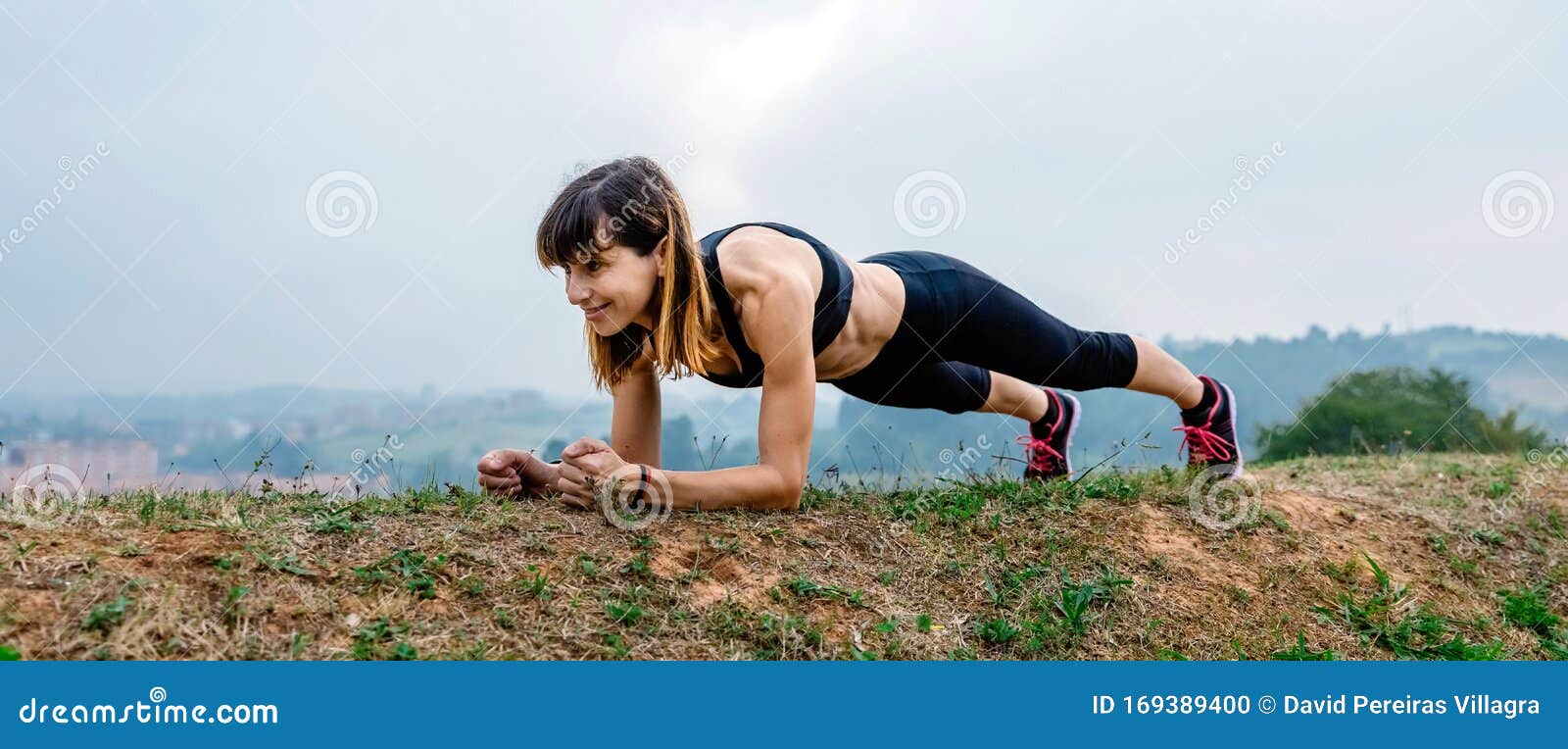 Female Athlete Training Doing Plank Stock Photo - Image of adult ...