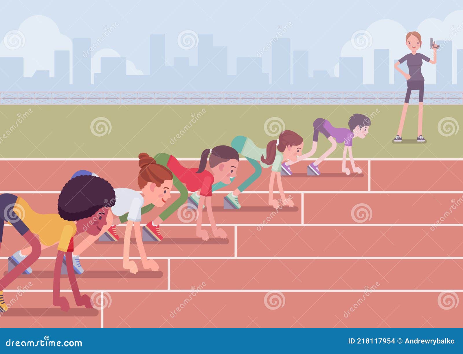 Female Athletes Ready for Competition Stock Vector - Illustration of ... Female Athletes Ready for Competition Stock Vector - Illustration of ...