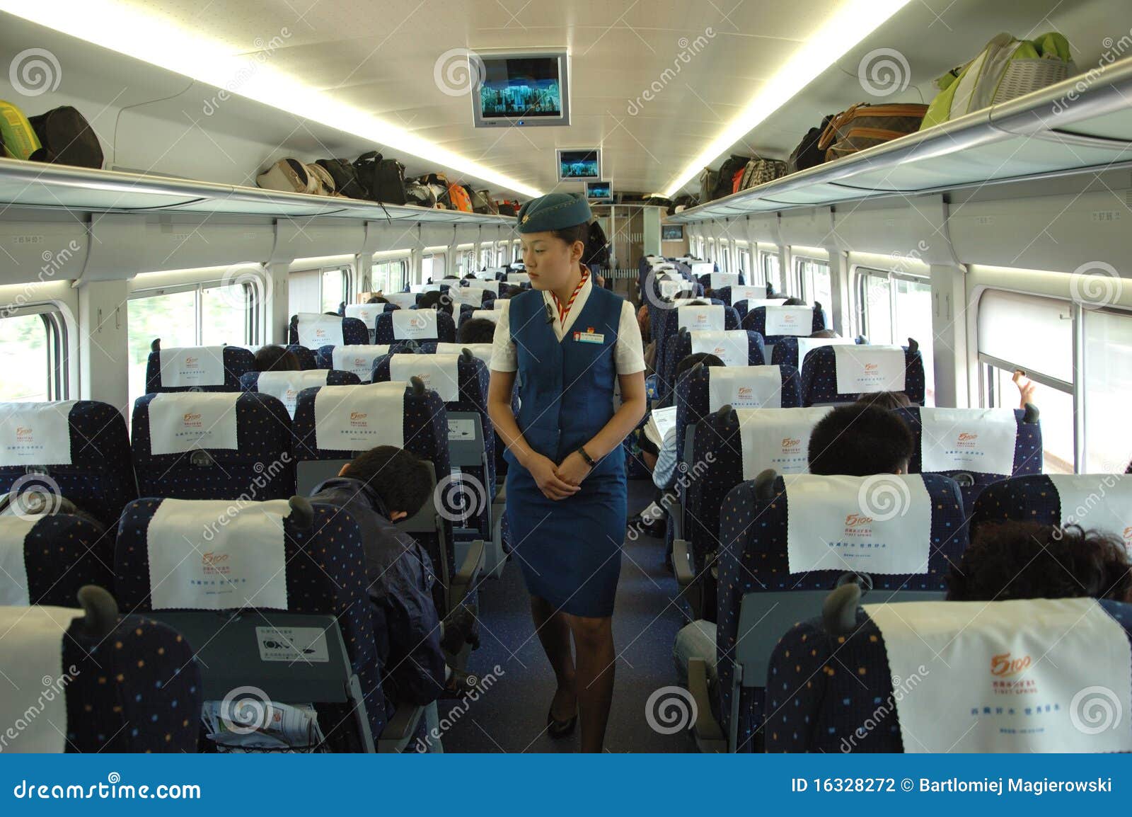 Train Attendant Of E5 Series Train Gran Class. Editorial Image ...