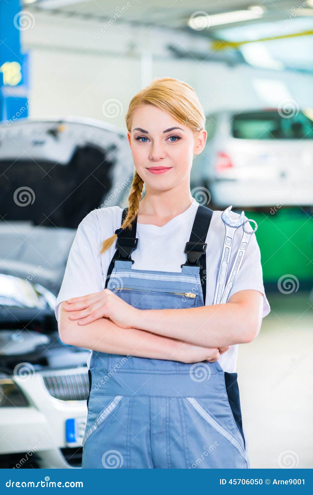 Female Auto Mechanic Working - Car Workshop Stock Photo - Image of tool ...