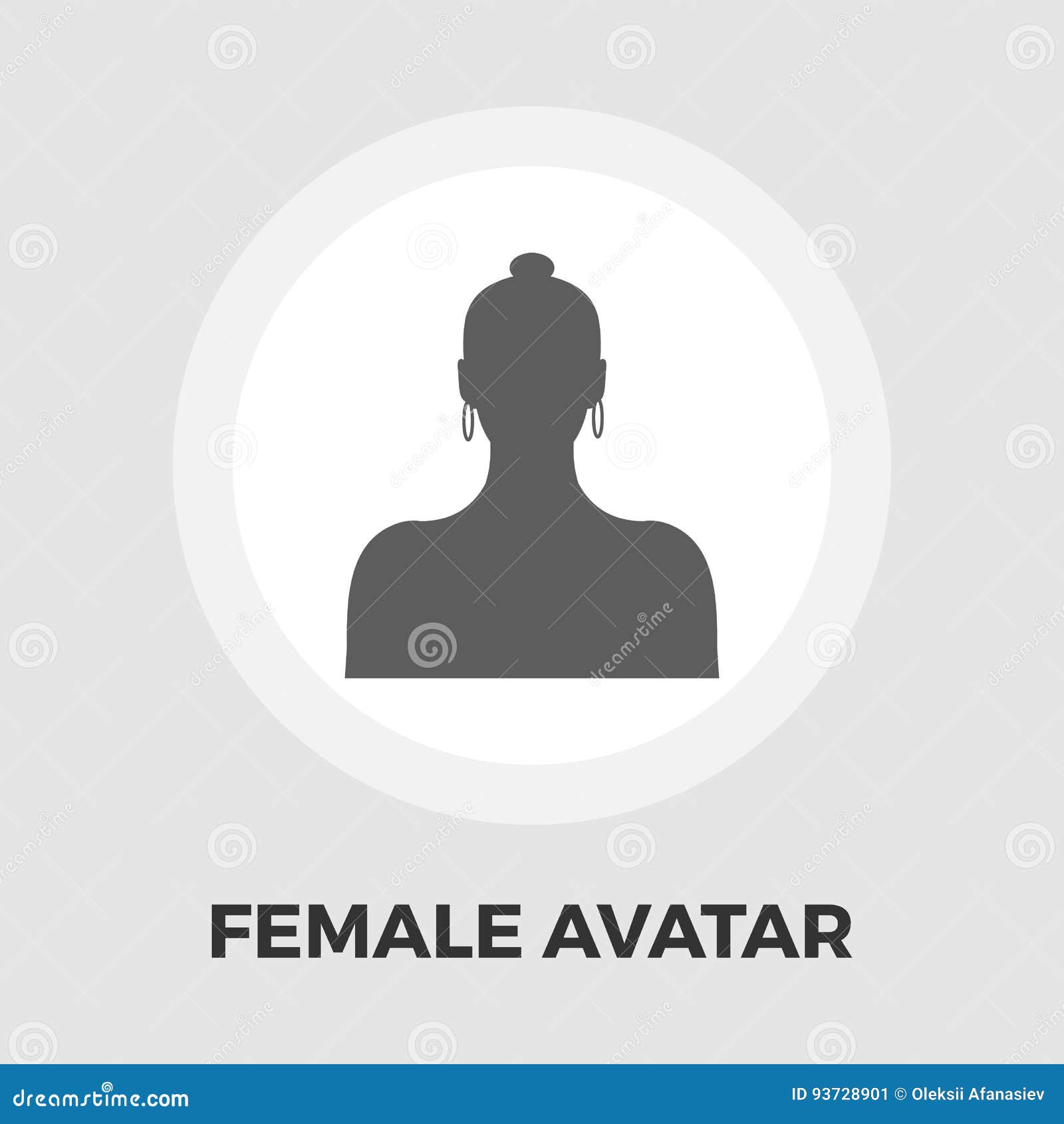 Female avatar flat icon stock vector. Illustration of element - 93728901