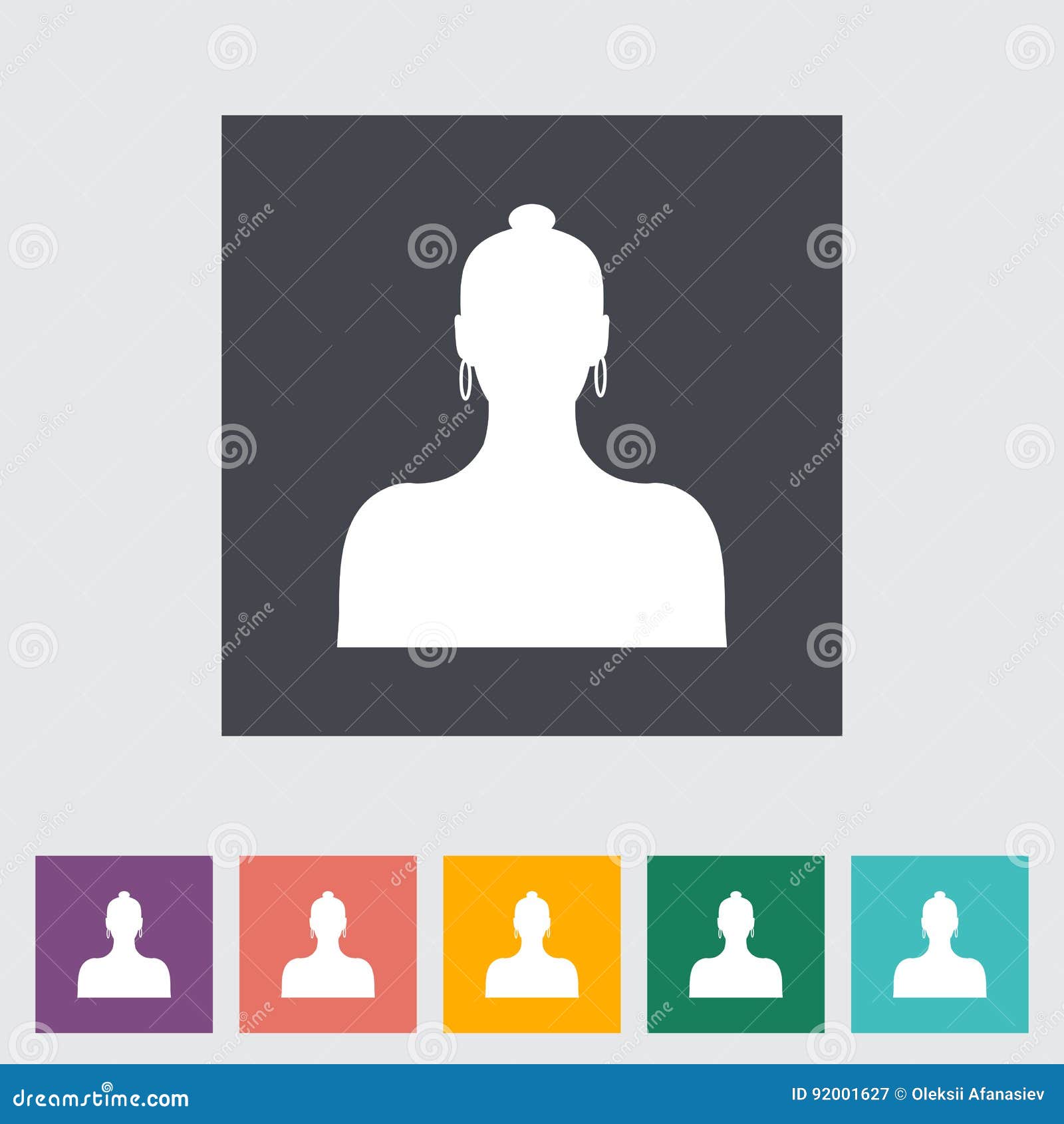 Female Avatar Flat Single Icon. Stock Vector - Illustration of pattern ...