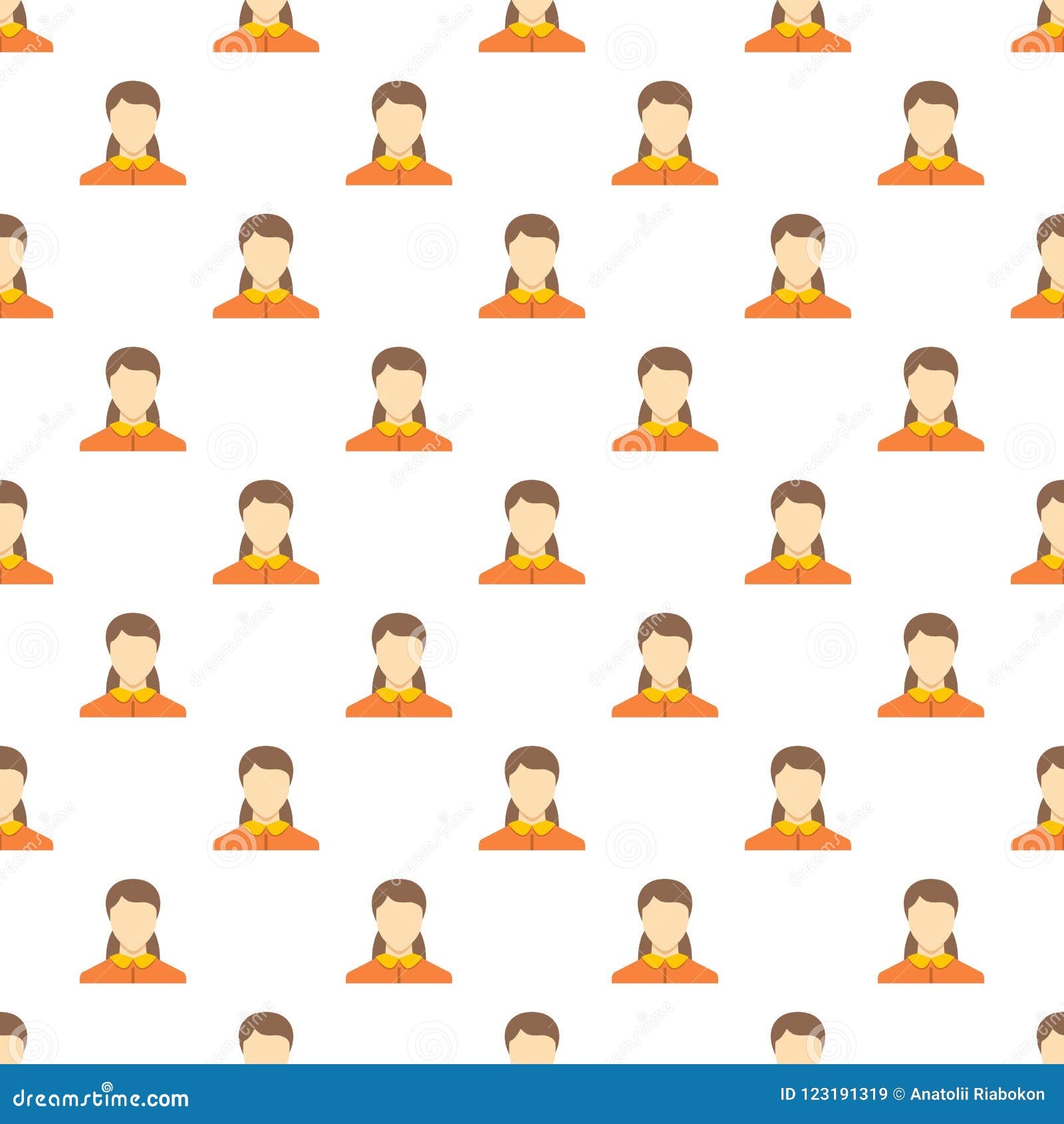 Female Avatar Pattern Seamless Stock Illustration - Illustration of ...