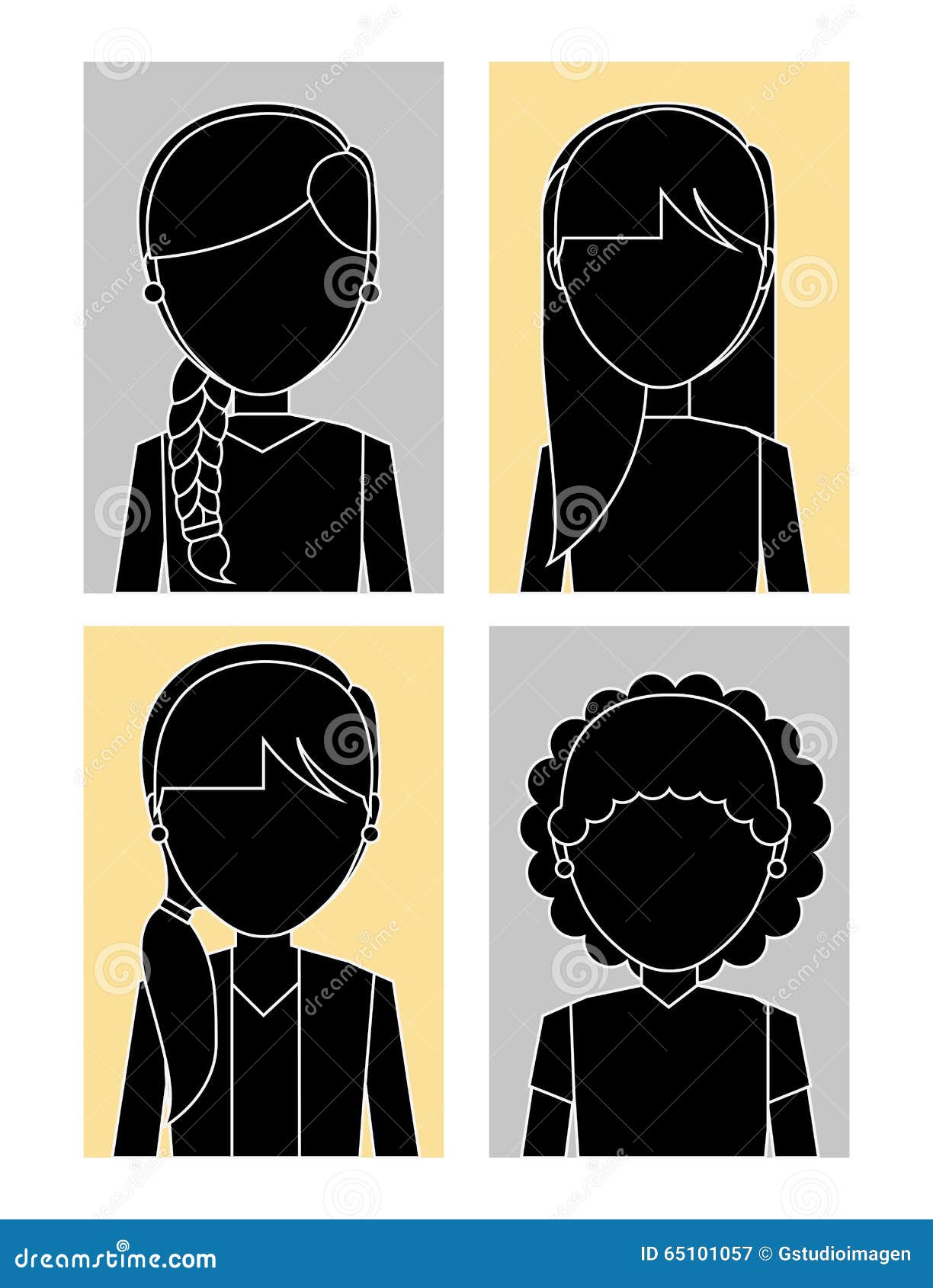 Female avatars design stock illustration. Illustration of face - 65101057