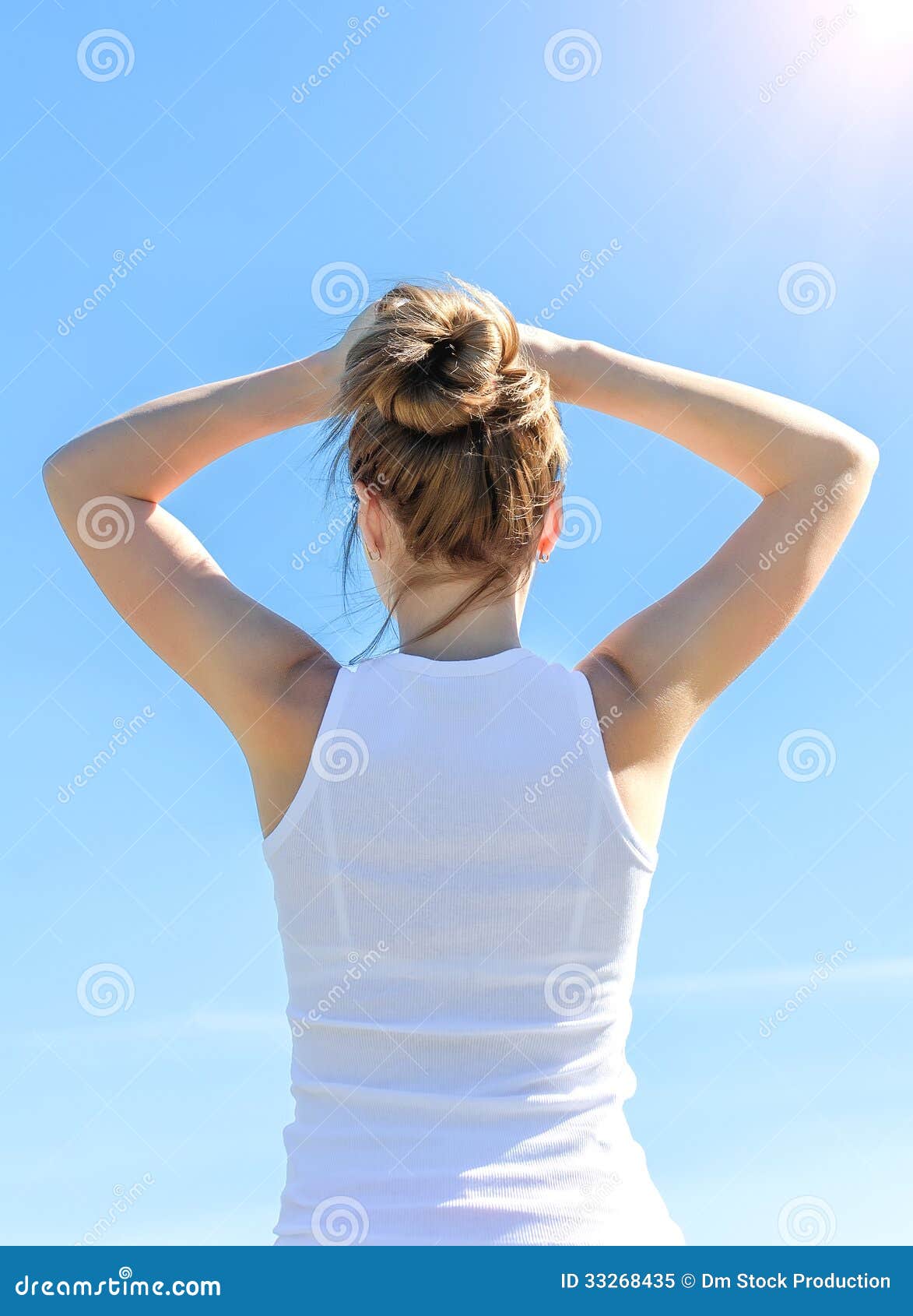 Female back view stock image. Image of happiness, woman - 33268435