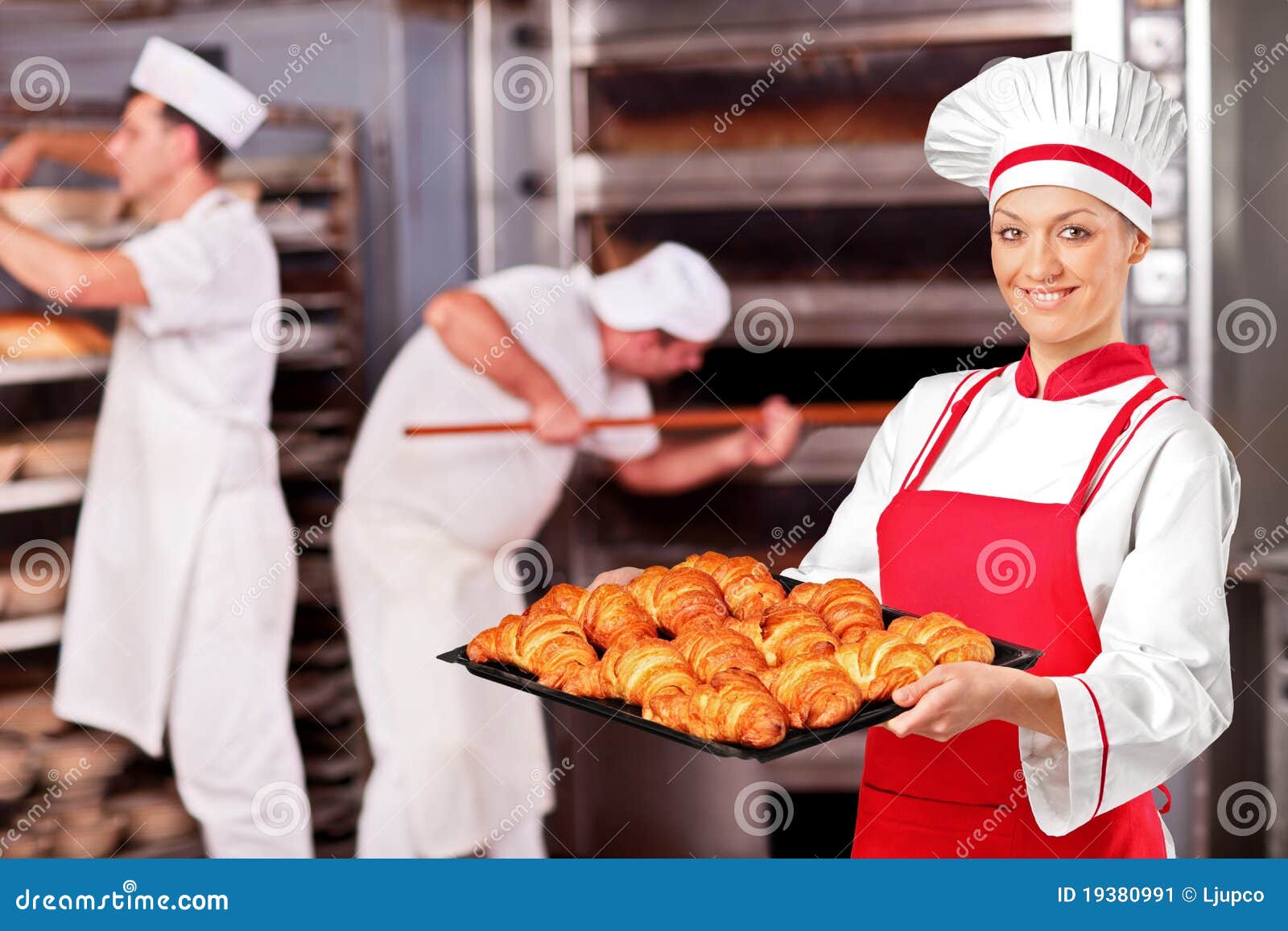 Female baker in bakery stock image. Image of bakery, pose - 19380991