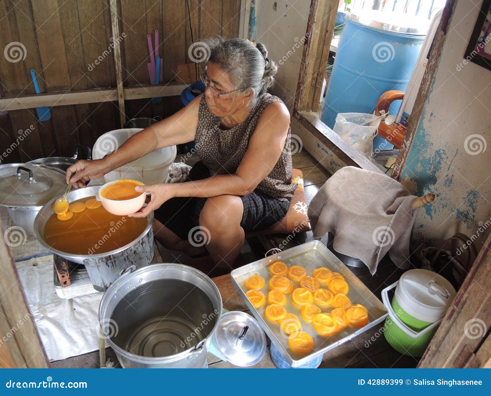 Female Baker Making Traditional Japanese Dango Moti Food In Koyasan ...