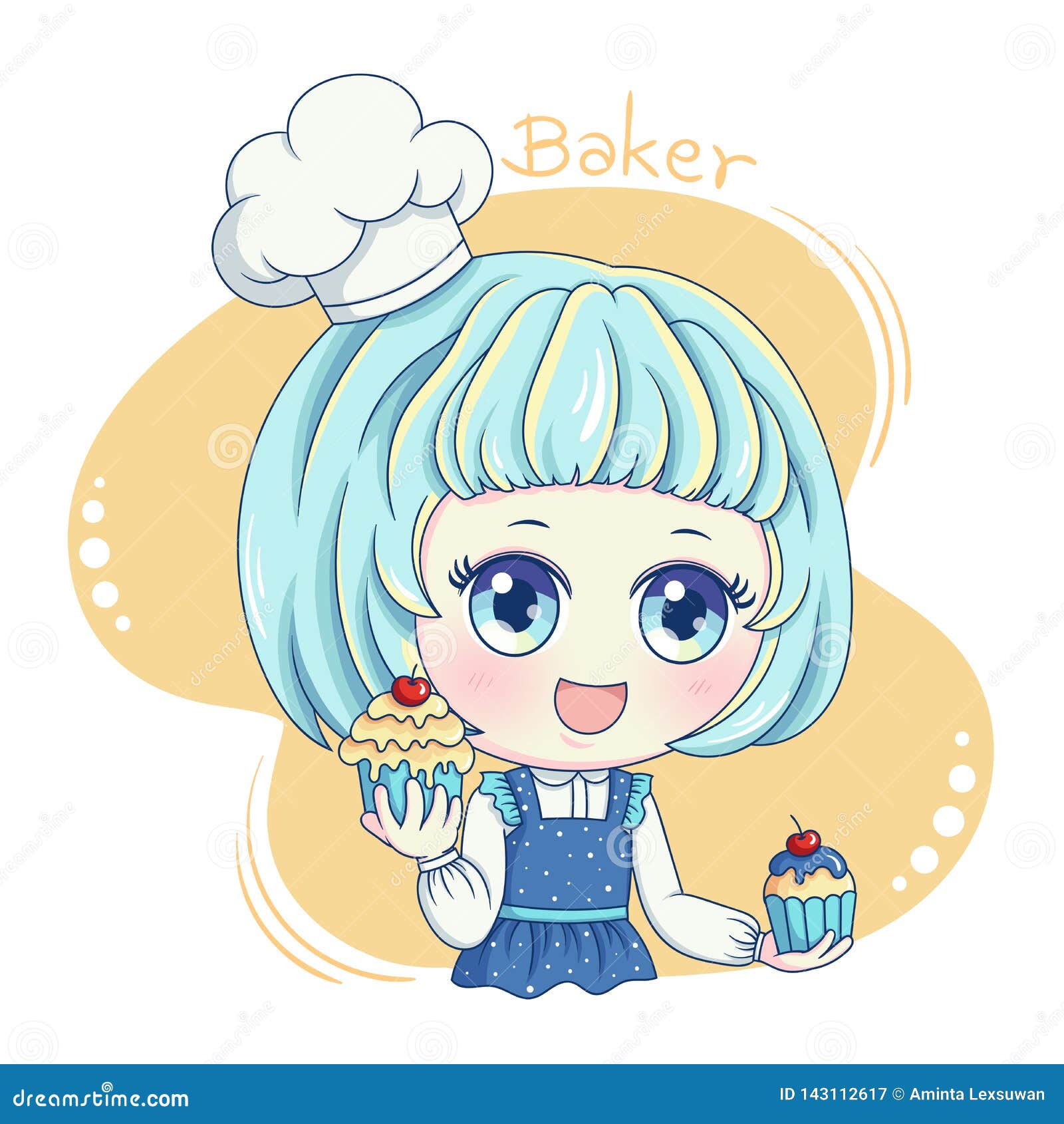 Female Baker_7 stock vector. Illustration of beautiful - 143112617