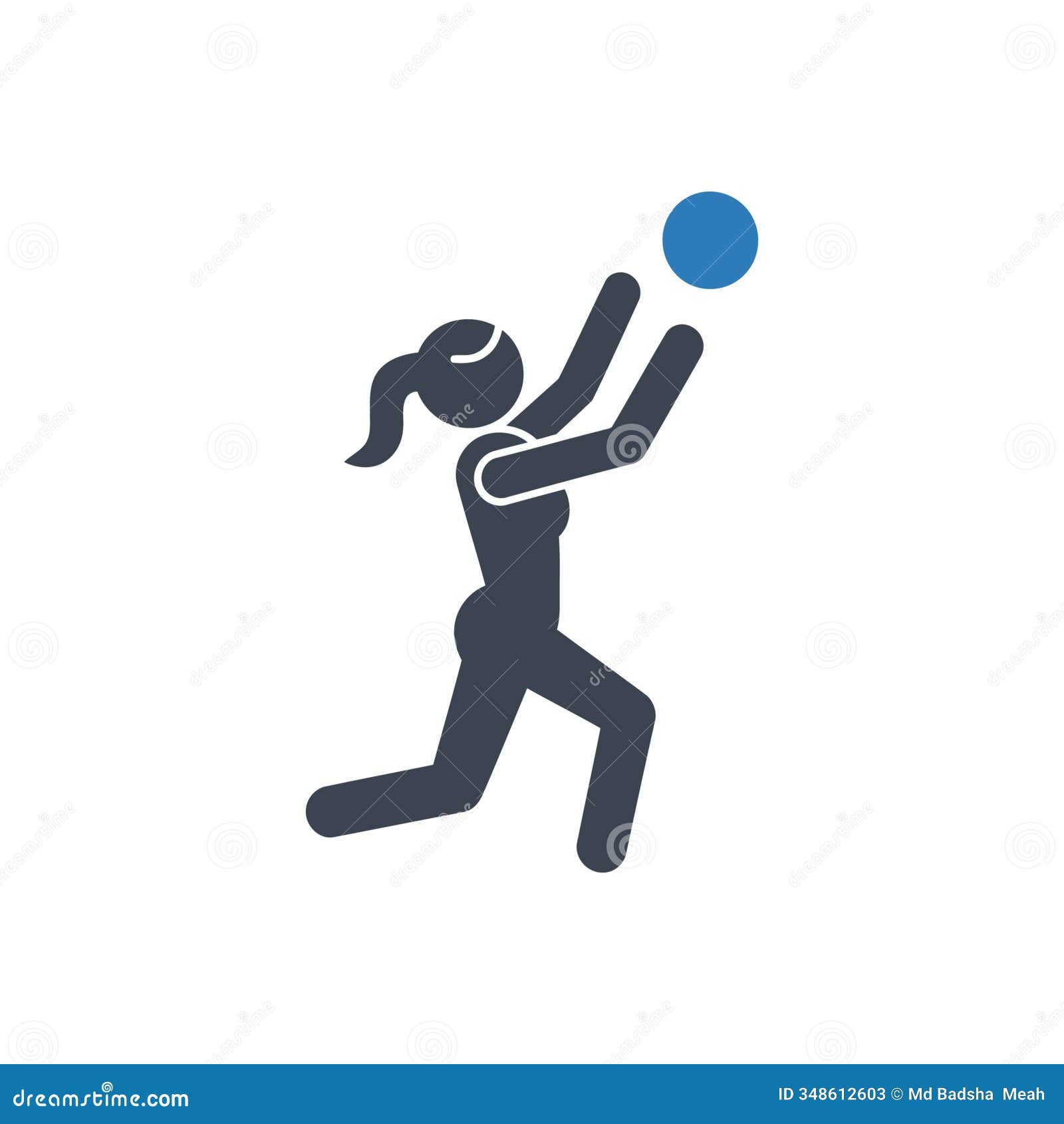Female Ball Catch Icon stock vector. Illustration of female - 348612603