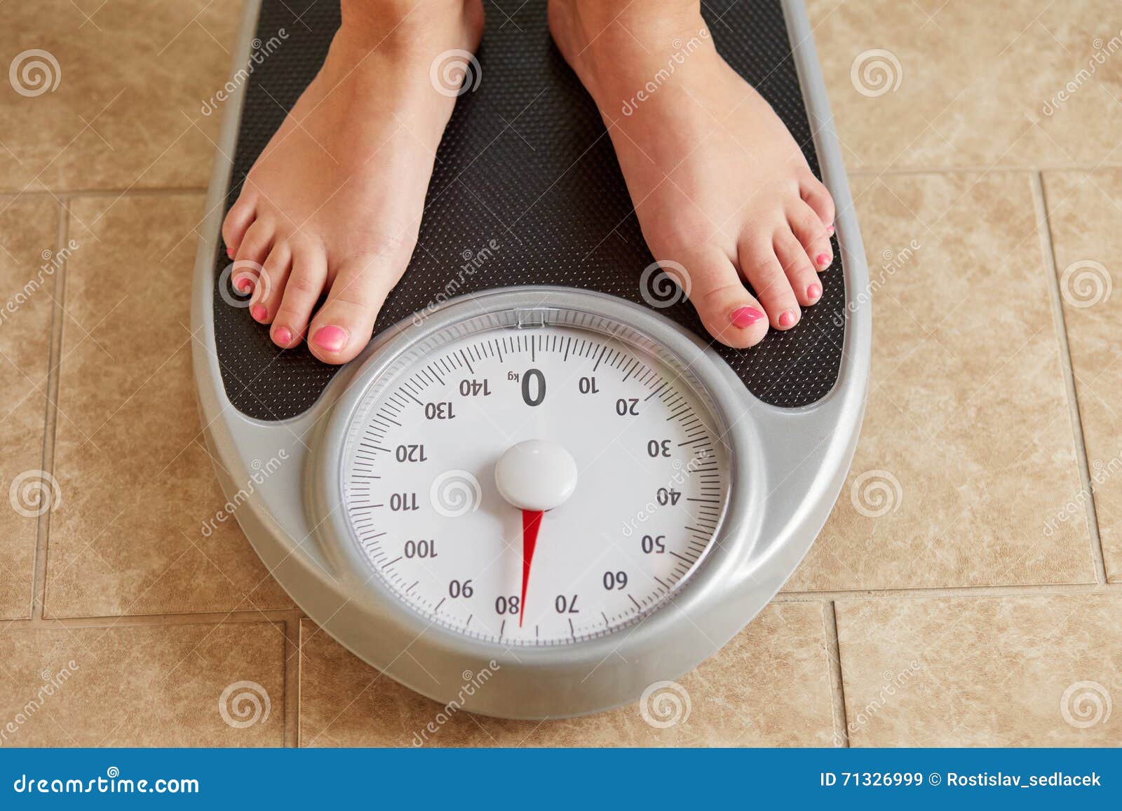 Female Bare Feet on Weight Scale Stock Image - Image of measurement ...