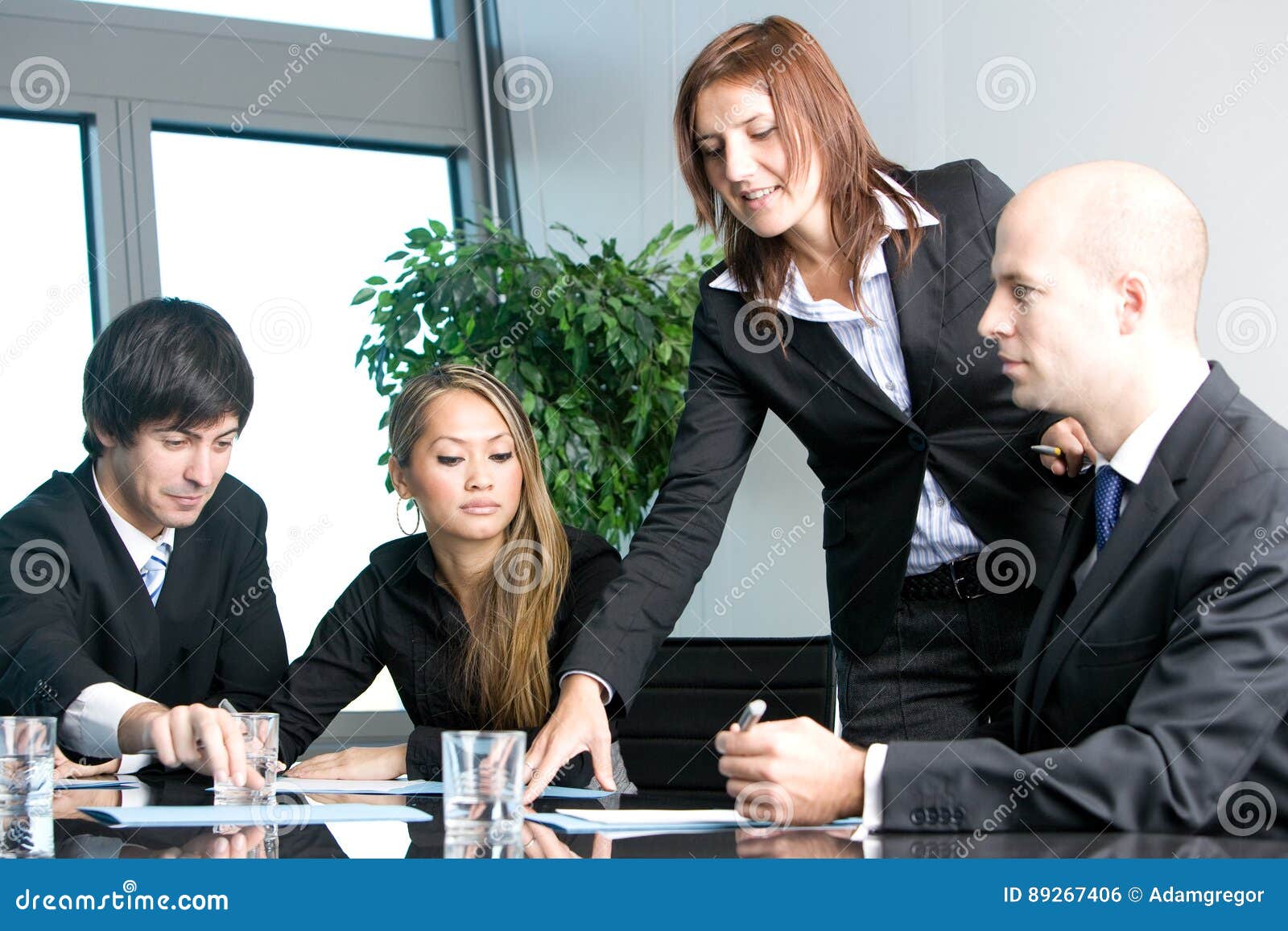 Female Bboss Helping His Team Stock Photo - Image of corporate ...