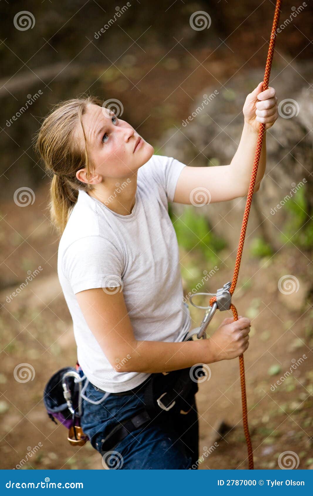 Female Belayer stock photo. Image of health, courage, climb - 2787000