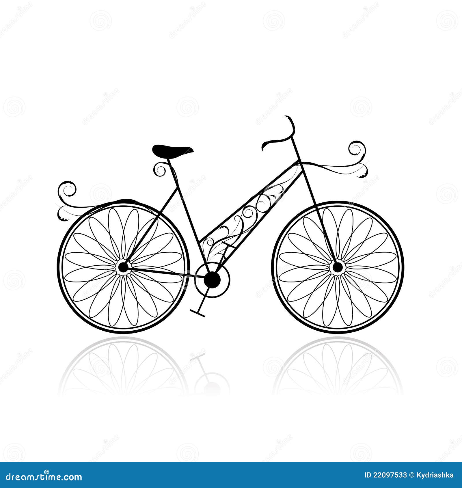 Female Bicycle for Your Design Stock Vector - Illustration of ...