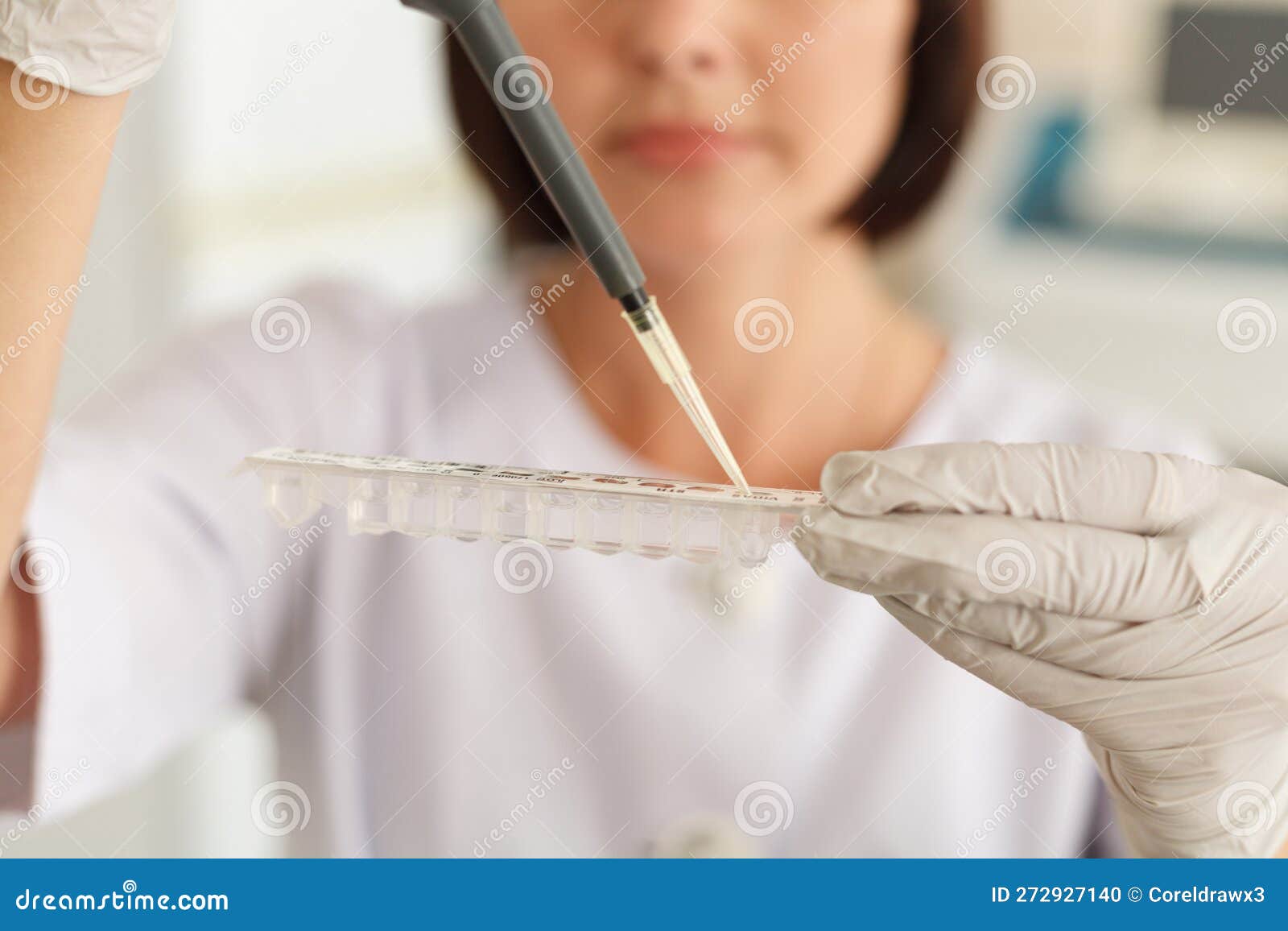 Female Biotechnology Medical Scientist Using Working with Micro Pipette ...