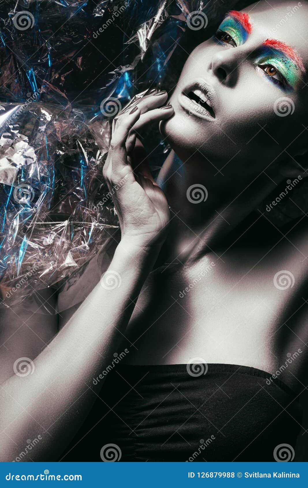 Chilling cold and Beauty stock photo. Image of glow - 126879988