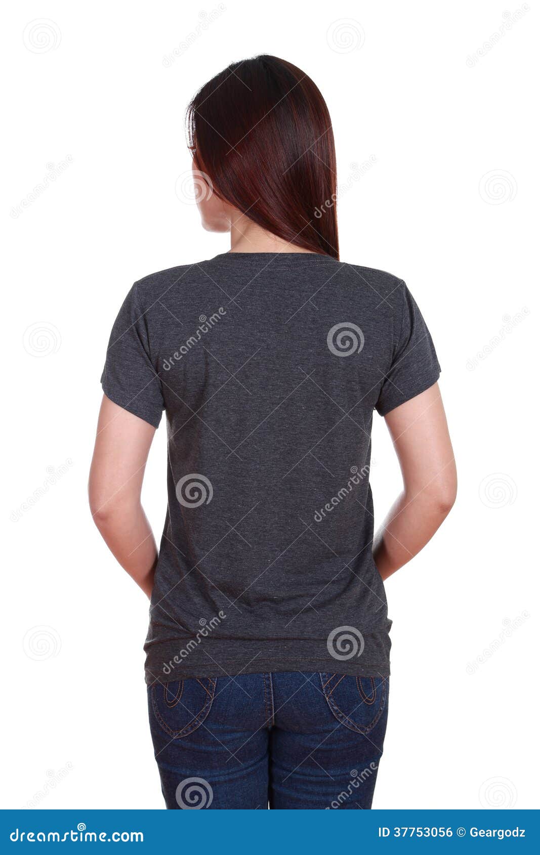Female with Blank T-shirt (back Side) Stock Photo - Image of fashion ...