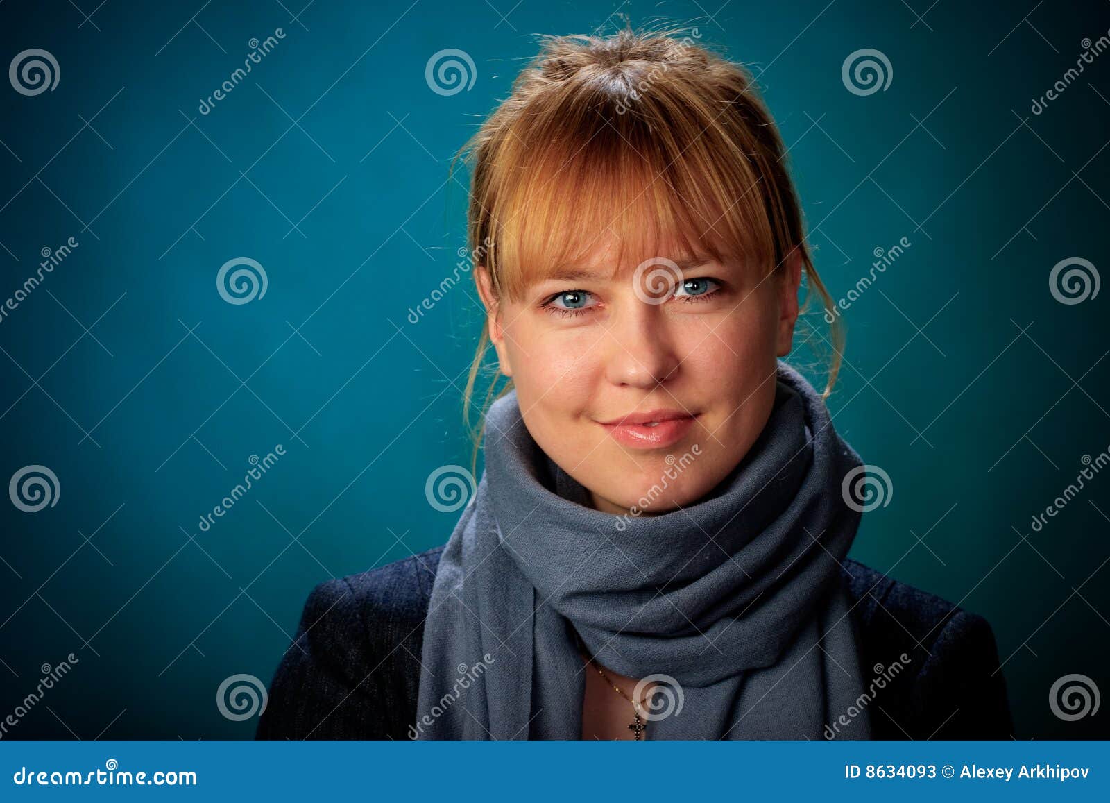 Female on a blue stock image. Image of adult, beauty, smiling - 8634093