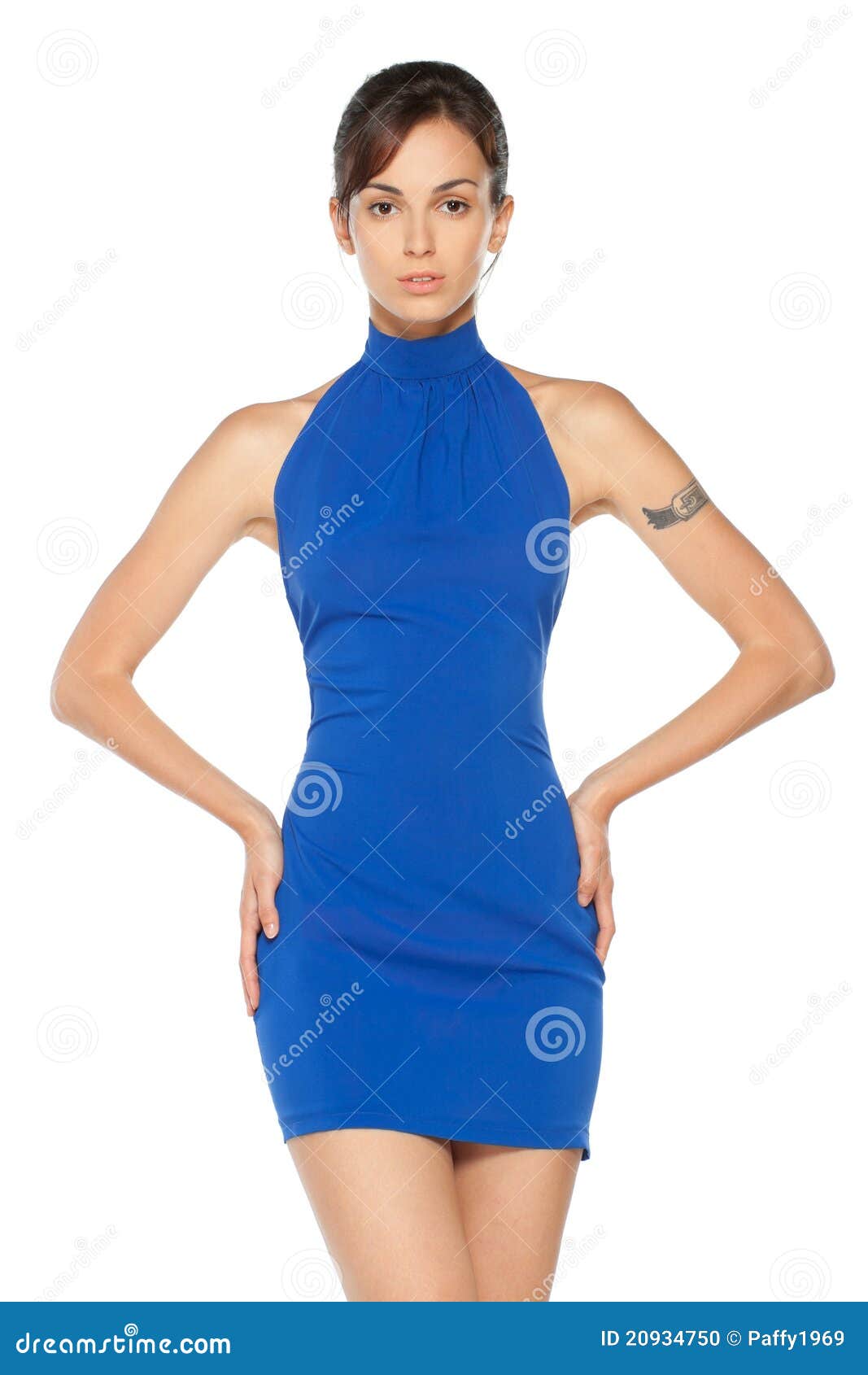 Female in Blue Dress Posing Stock Photo - Image of gorgeous, beauty ...