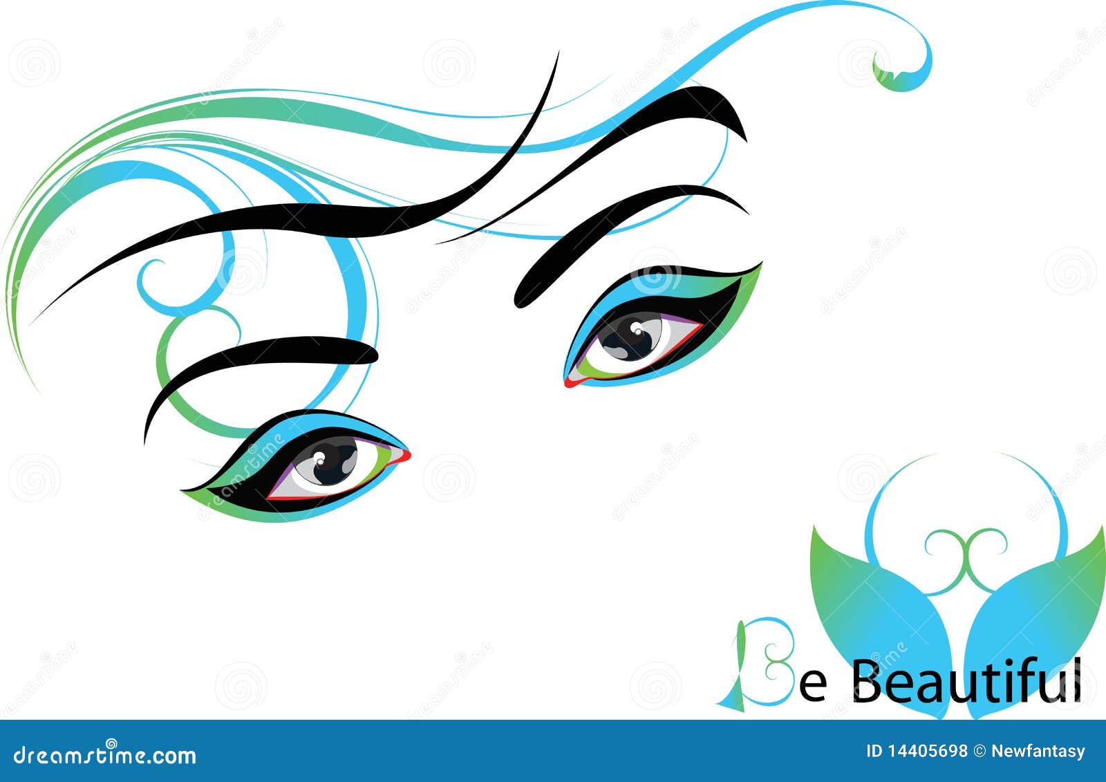 Female Blue Eyes. Vector Illustration Stock Vector - Illustration of ...