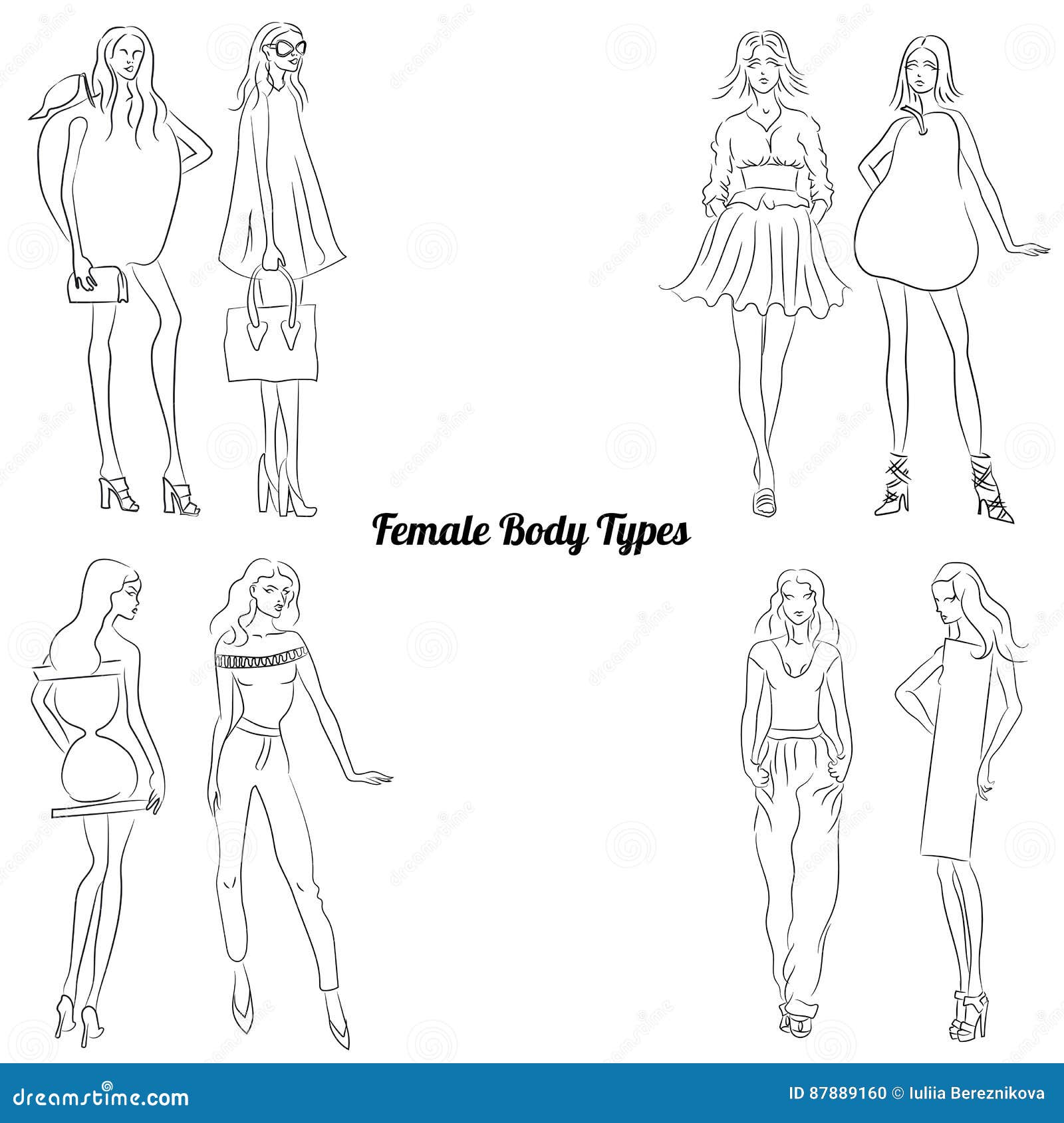 Female Body Types And Body Shapes Vector Illustration | CartoonDealer ...