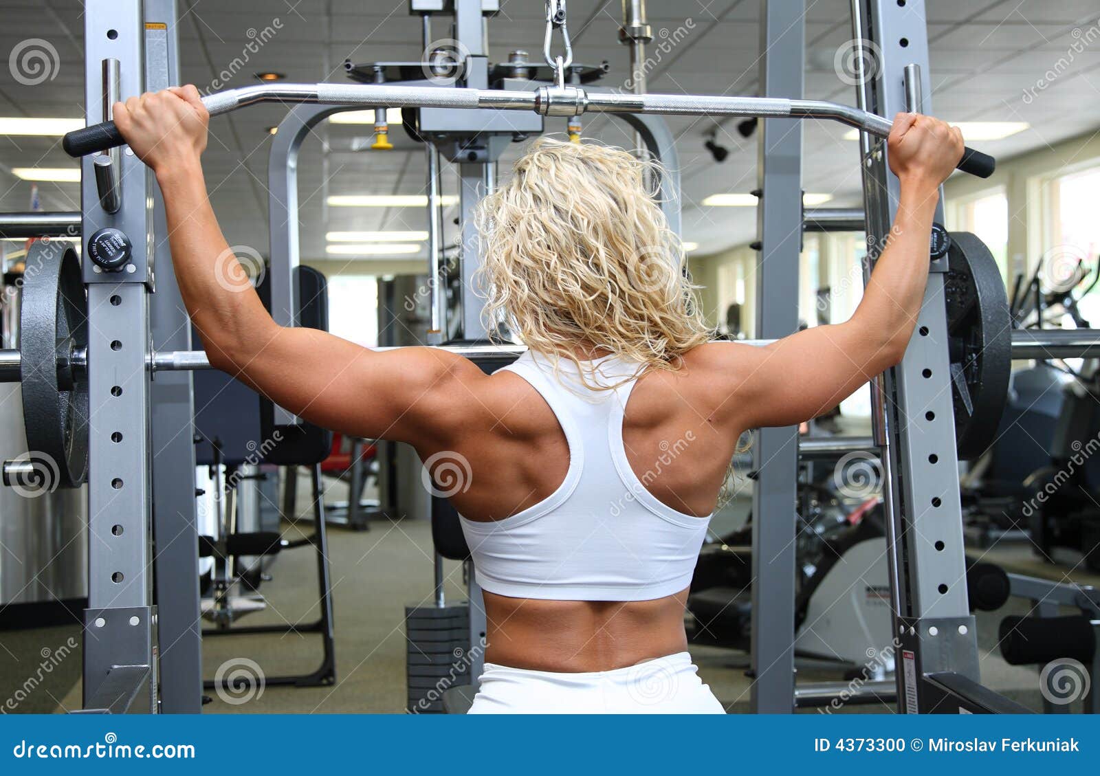 Female Bodybuilder Flexing Muscles Stock Photography | CartoonDealer ...