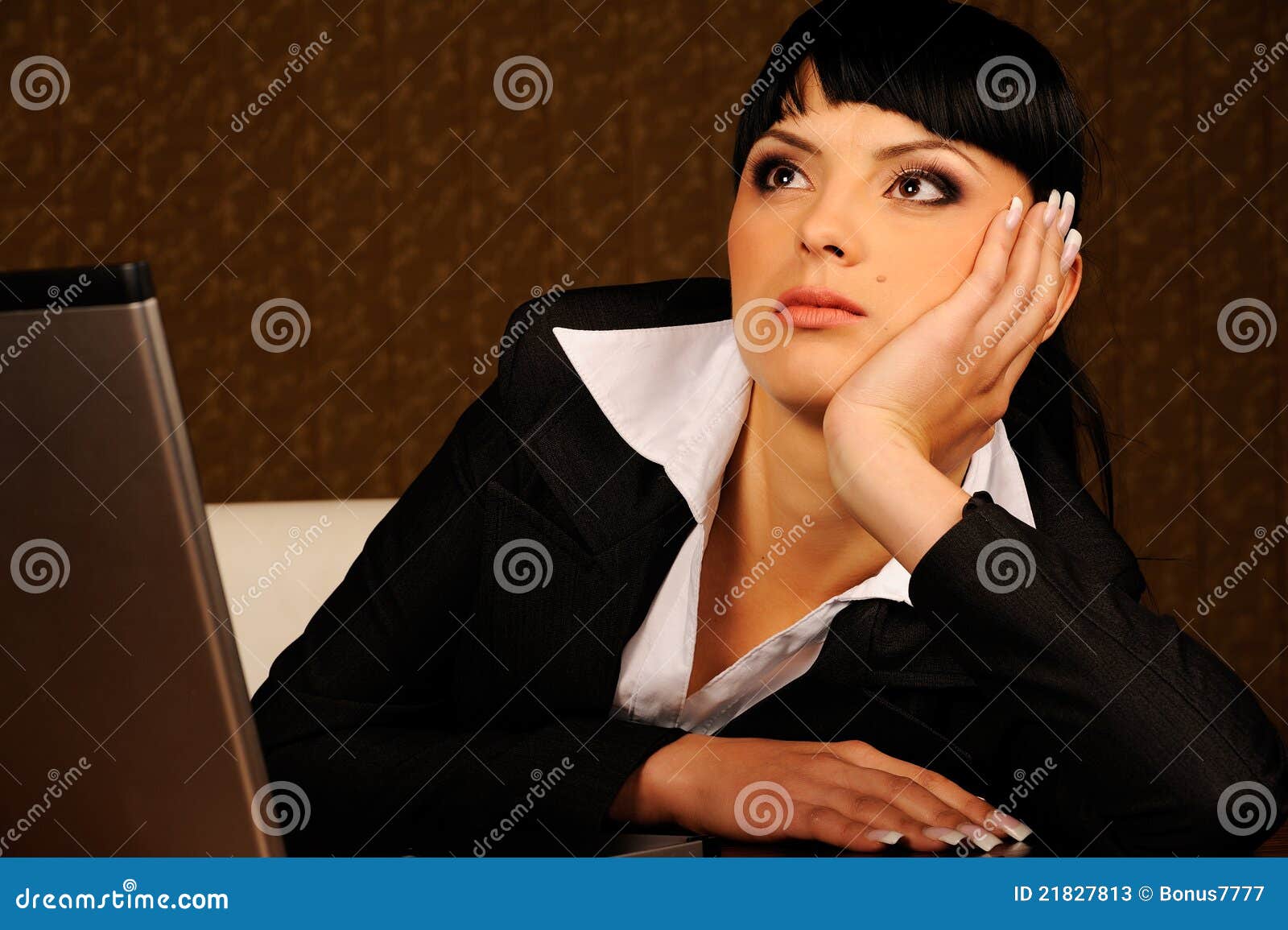 A female boss stock image. Image of table, dark, corporation - 21827813