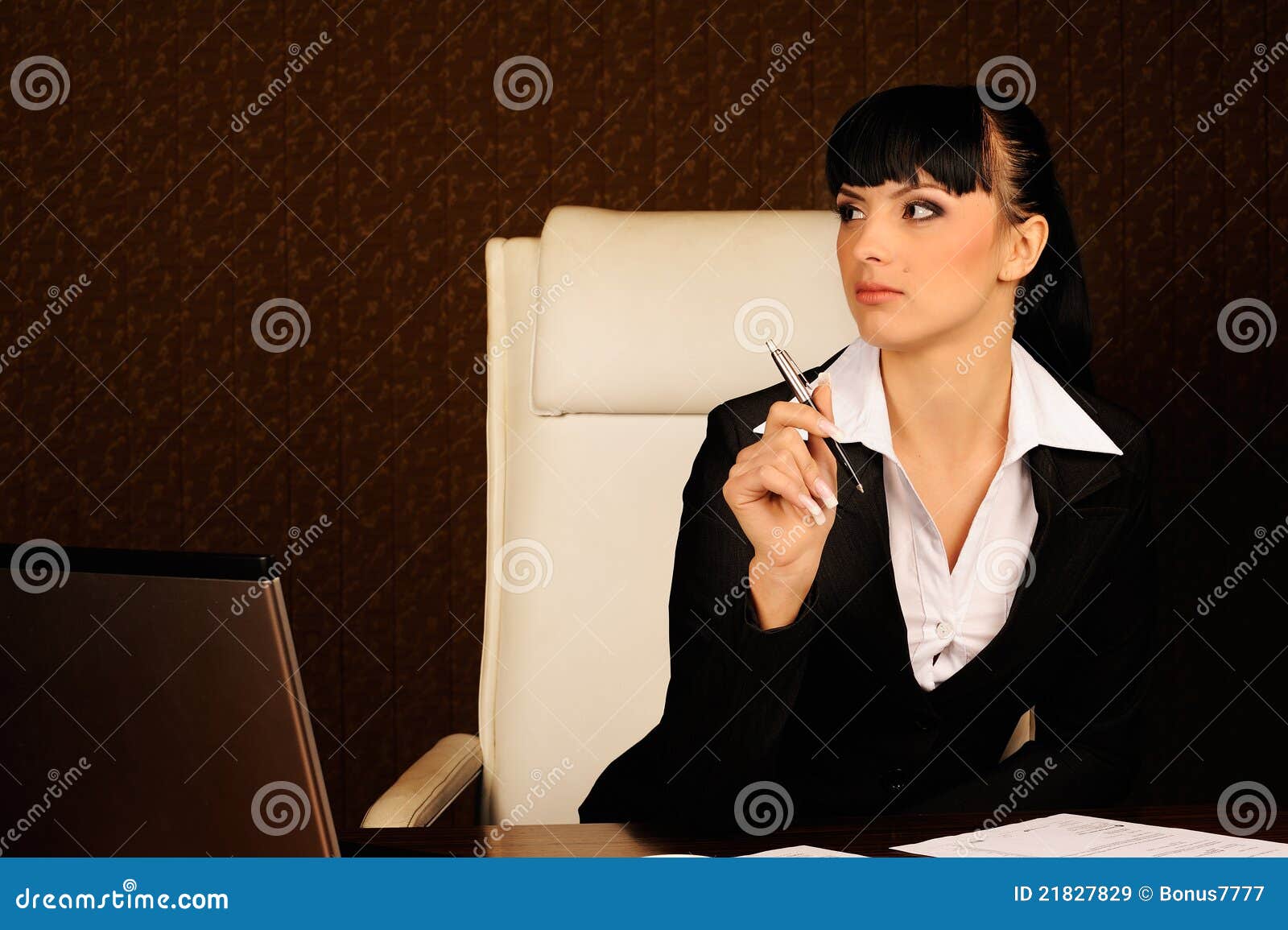A female boss stock image. Image of dark, manager, business - 21827829