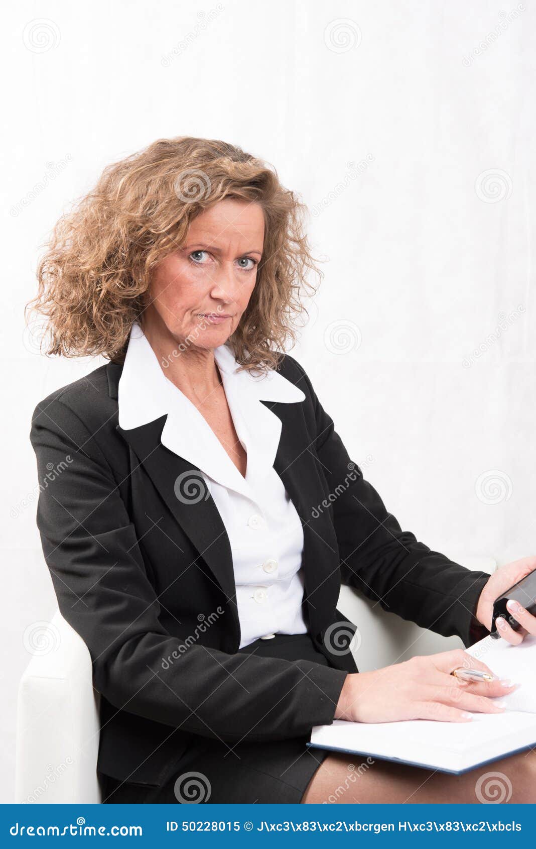 Female Boss with Calendar and Smartphone Stock Image - Image of ...