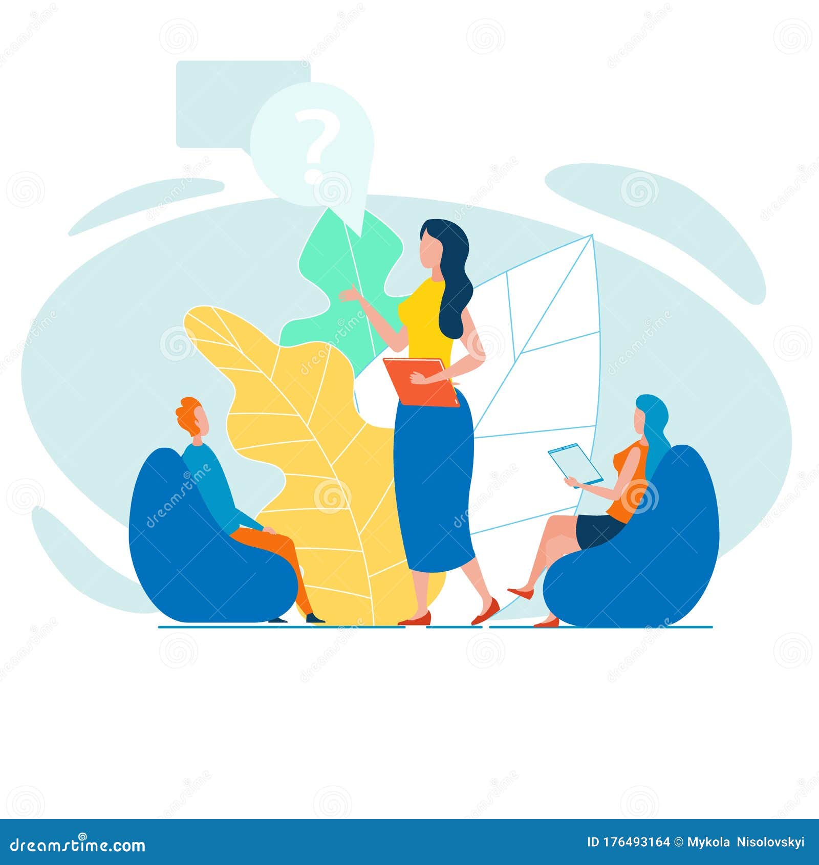 Boss Instructing Subordinate At Workplace. Male Office Workers Talking ...