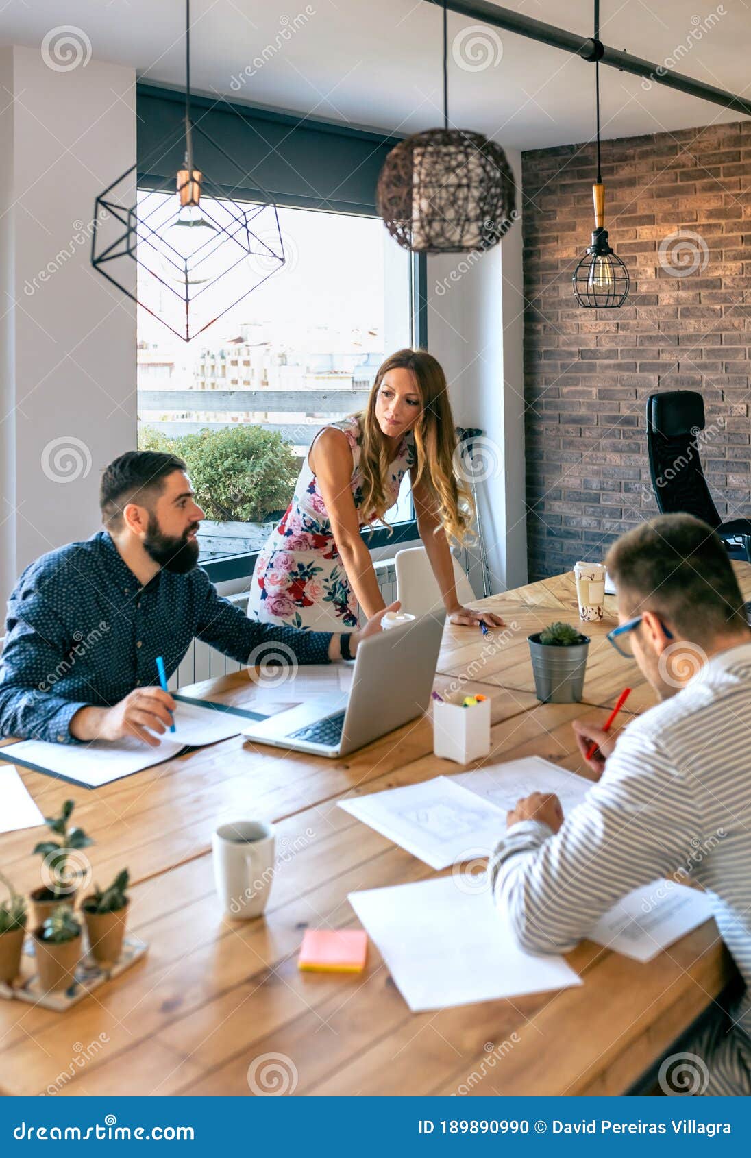 Female Boss Supervising Work Meeting Stock Photo - Image of meeting ...