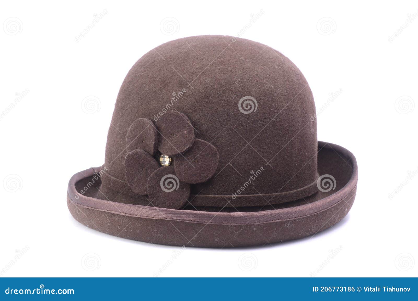 Female Bowler Hat Isolated on White Stock Photo - Image of homburg ...