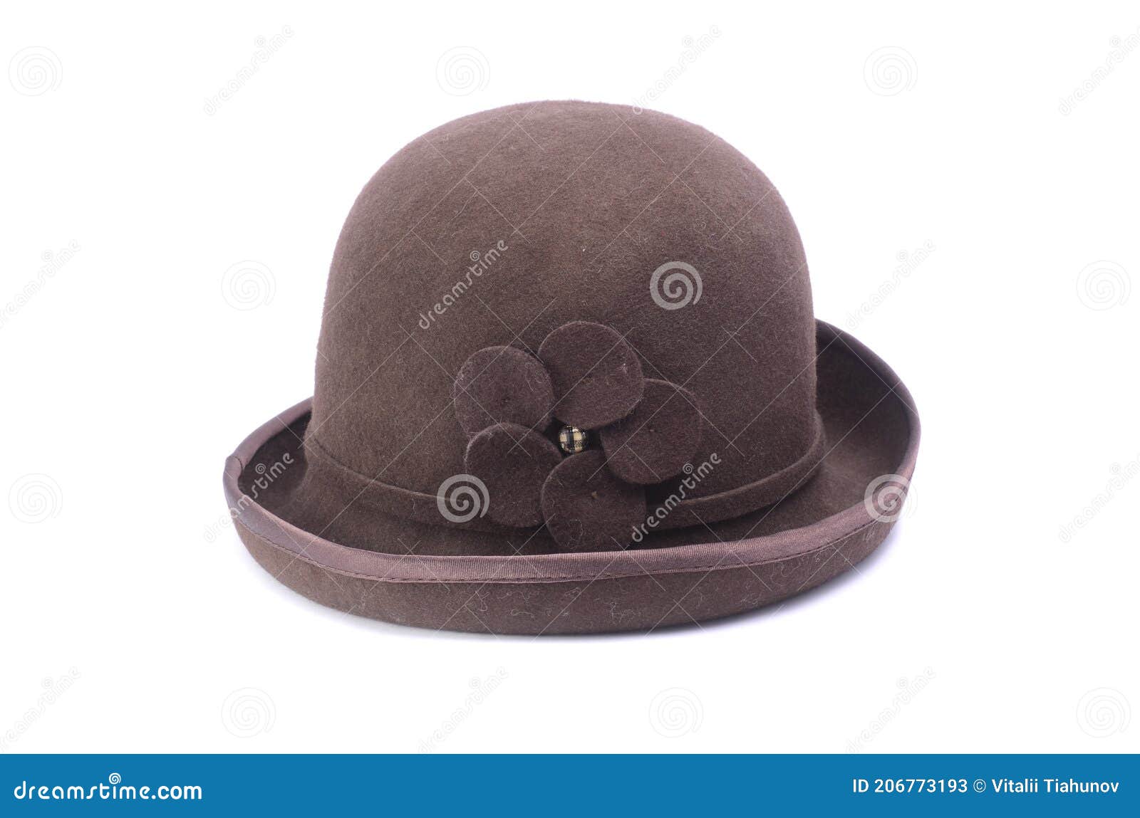 Female Bowler Hat Isolated on White Stock Image - Image of dress ...