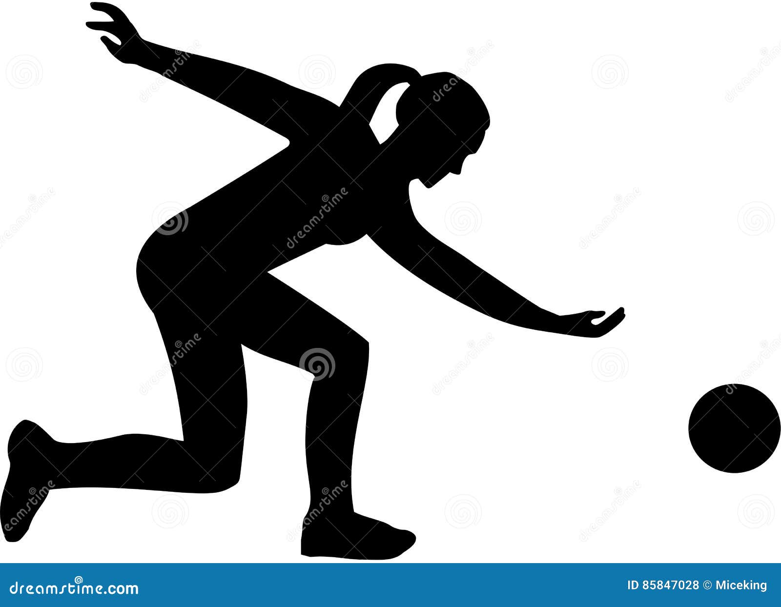Female Bowling Player Silhouette Stock Vector - Illustration of ball ...