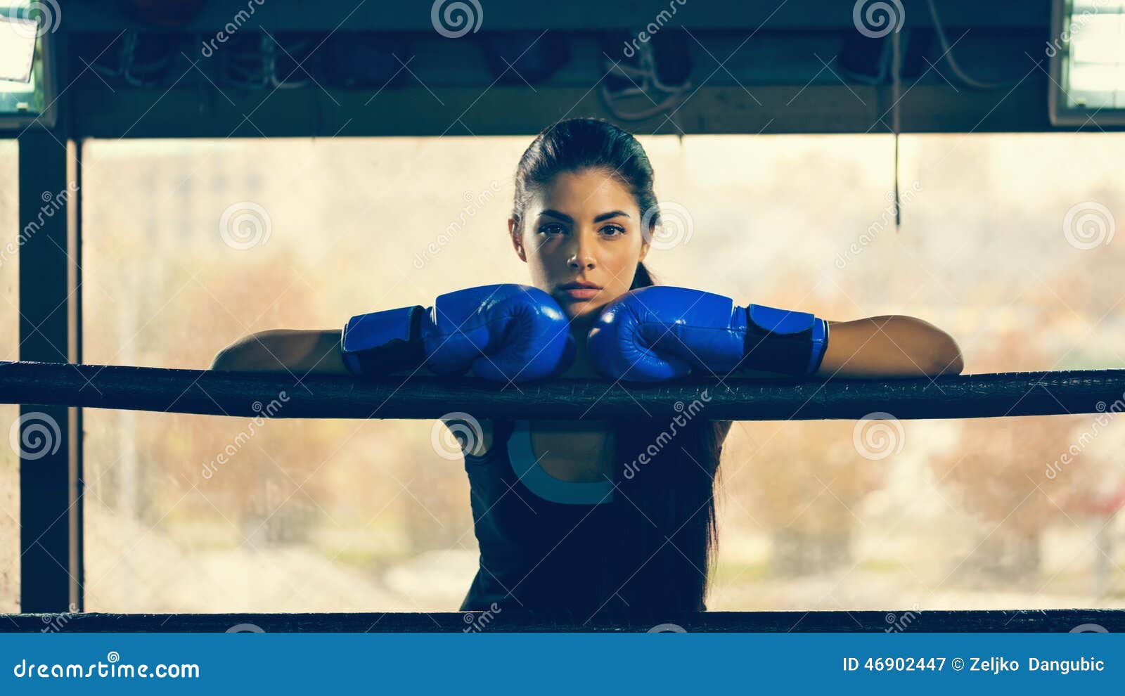 Female Boxer in Boxing Ring Stock Image - Image of competitive, health ...