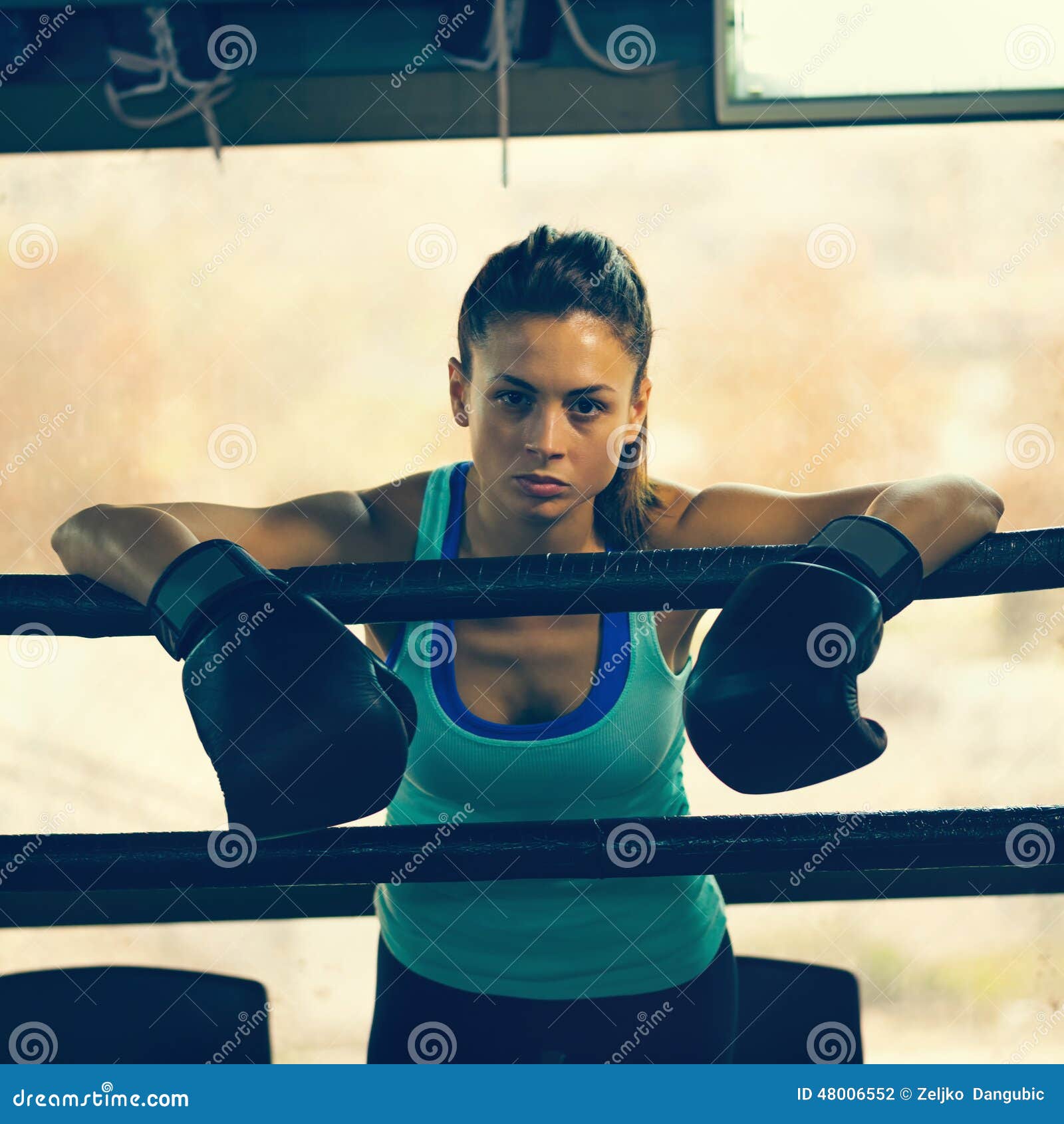 Female Boxer in Boxing Ring Stock Photo - Image of boxer, competitive ...