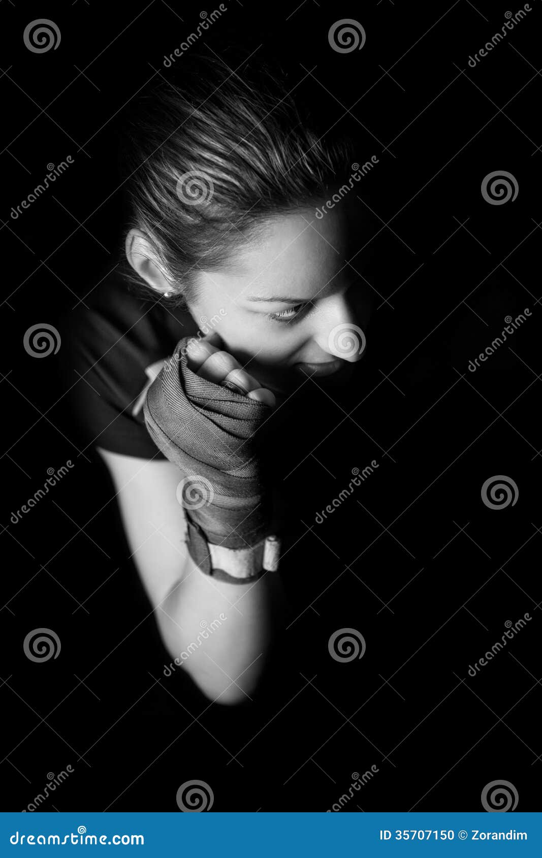 Female Boxer in a Fighting Pose Stock Photo - Image of pose, power ...