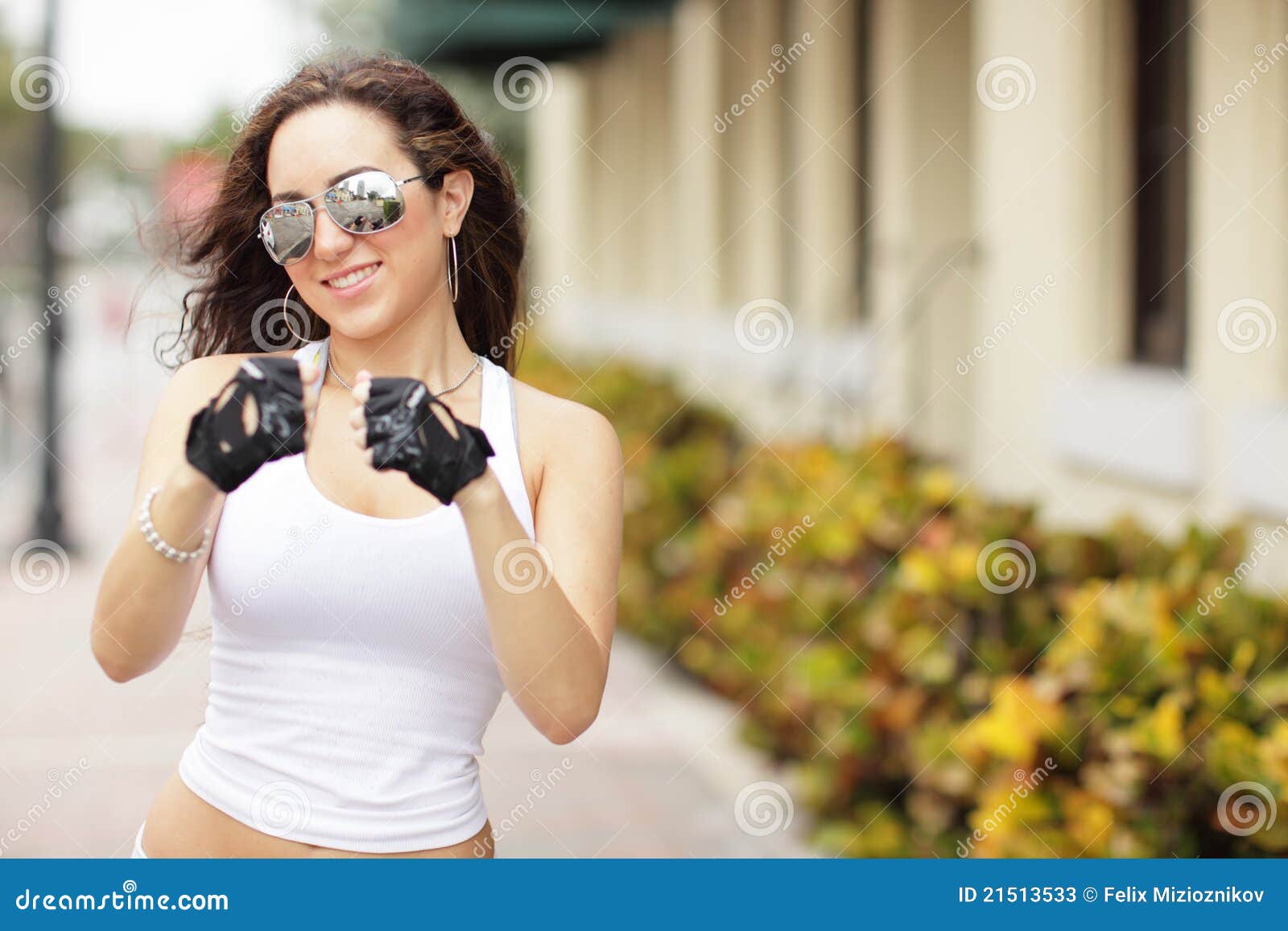 Female Boxer Posing on the Street Stock Image - Image of lifestyle ...