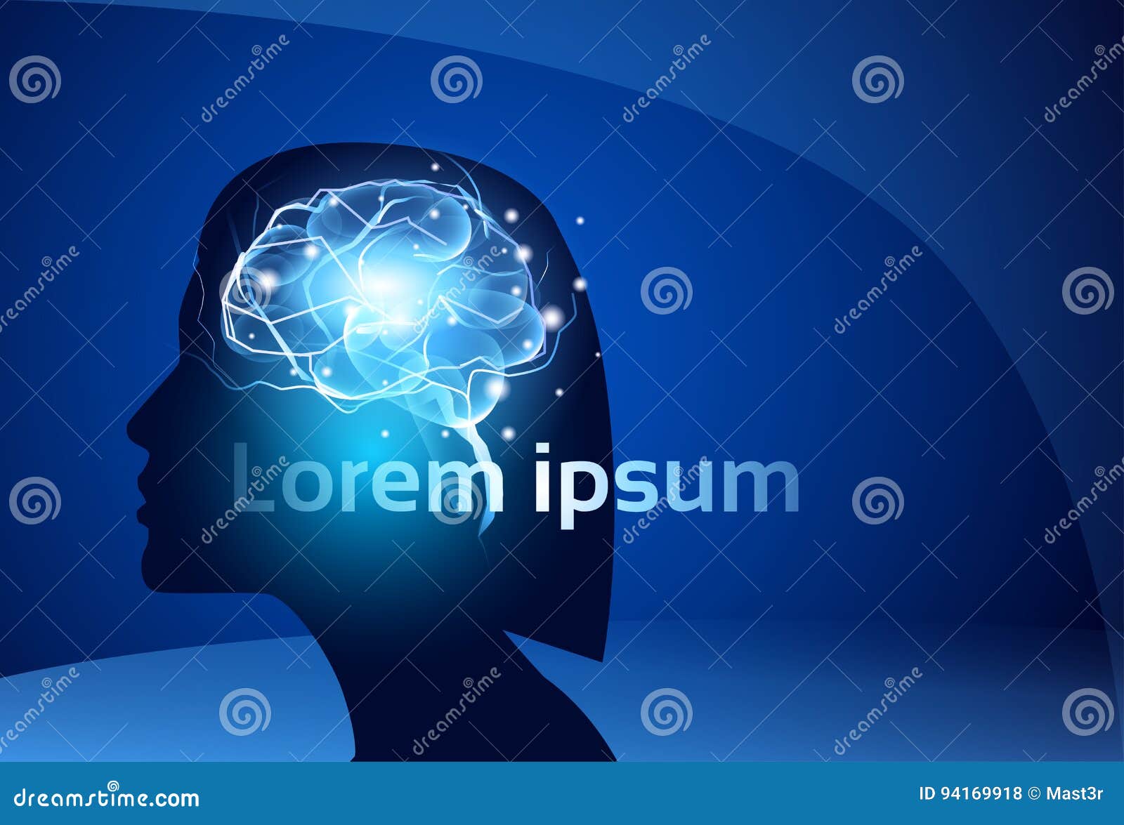 Female Brain Neurons Activity Medicine Thinking Intelligence Concept ...