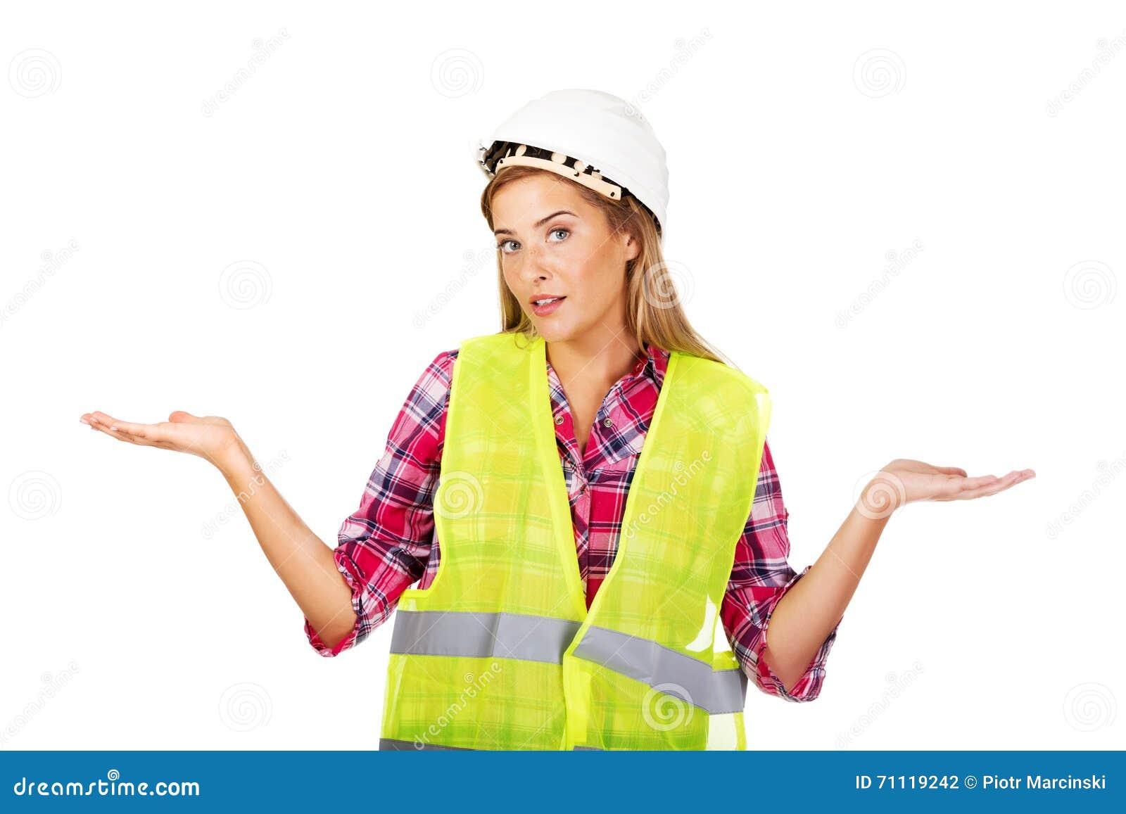 Female Builder Making Do Not Know Sign Stock Photo - Image of dont ...