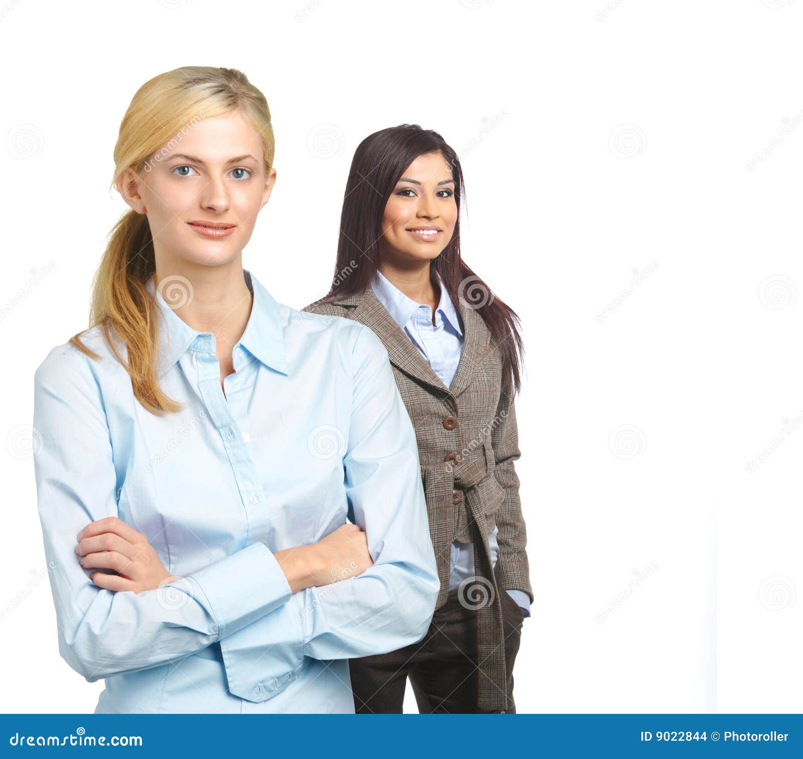 Female Business Team Isolated on White Stock Photo - Image of front ...