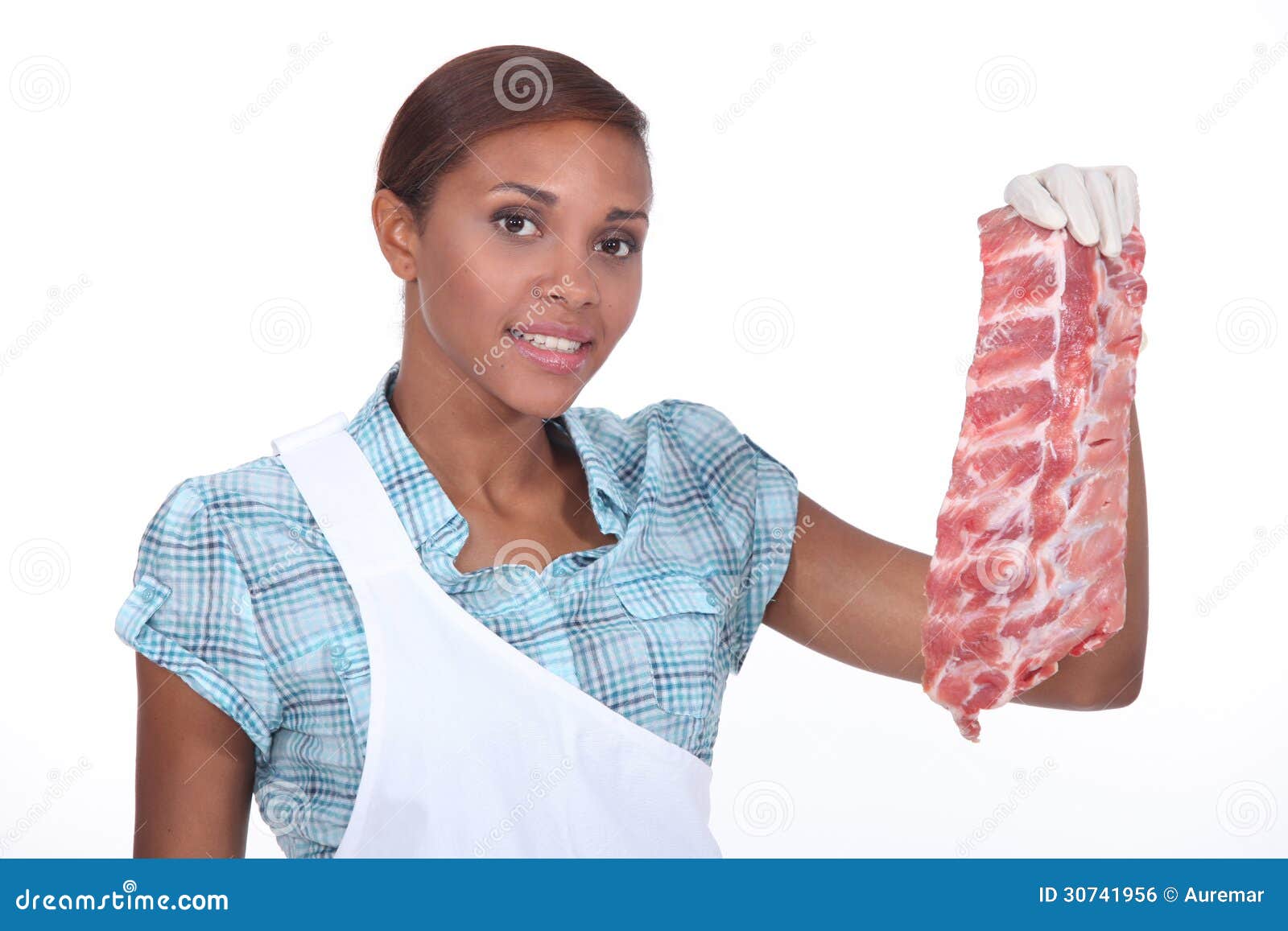 Female butcher stock photo. Image of congenial, prime - 30741956